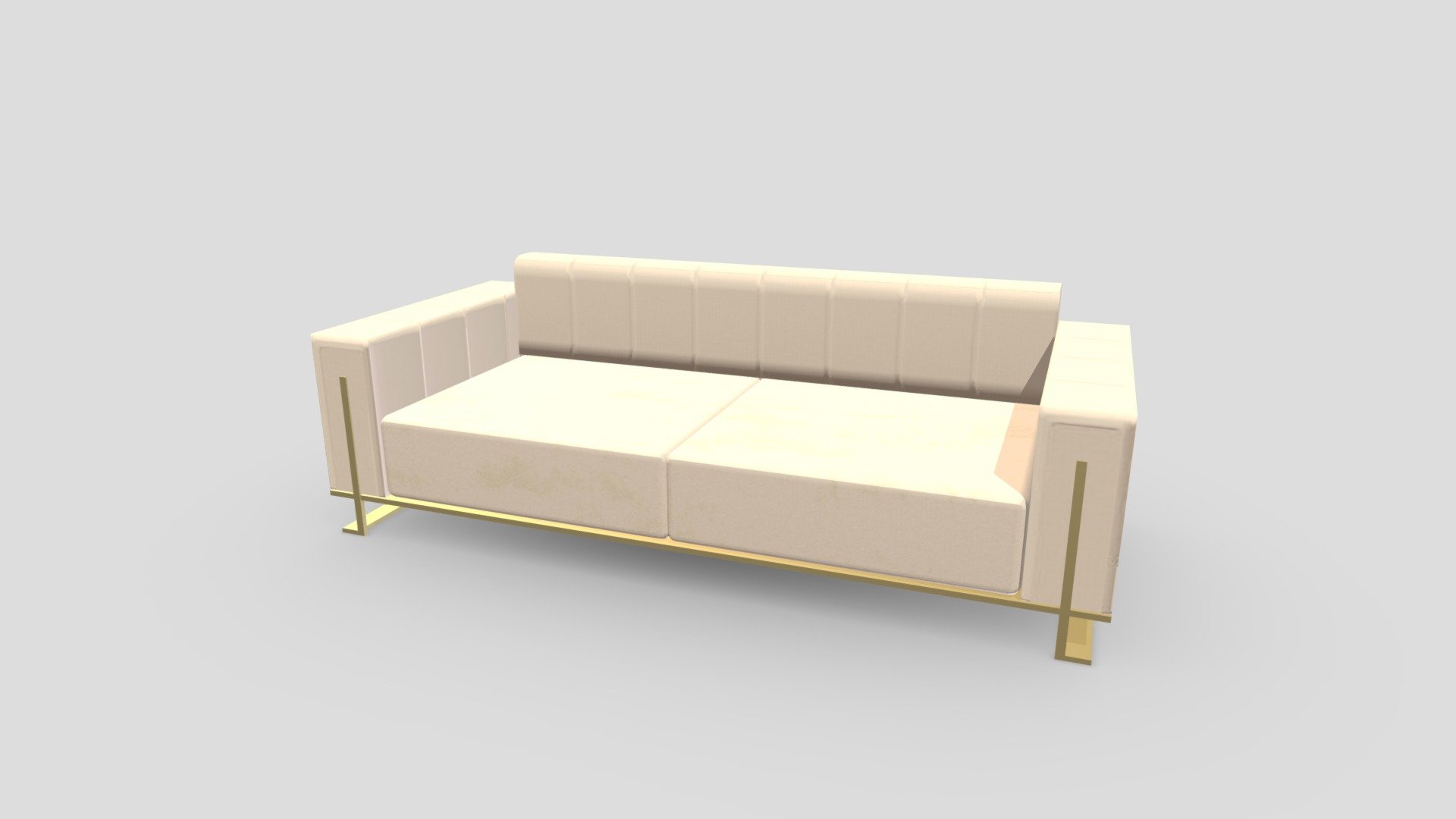 Low ploy Sofa - Bahrain gold metal detail sofa - 3D model by Thavatchai ...