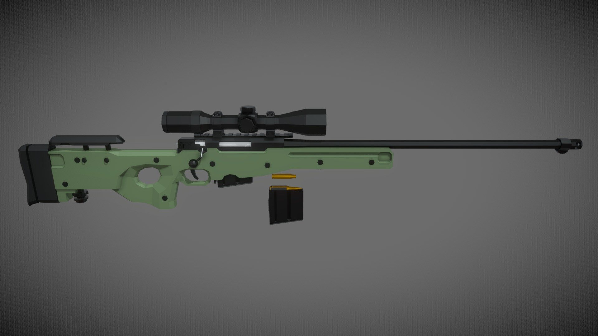 low-poly L96 A1 (Precision Marksman) - Download Free 3D model by D_U ...