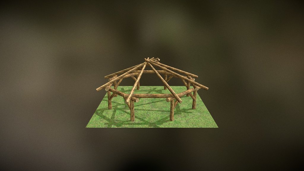 Reciprocal Roof Log Structure - 3D model by nodegfx [1b2adf9] - Sketchfab