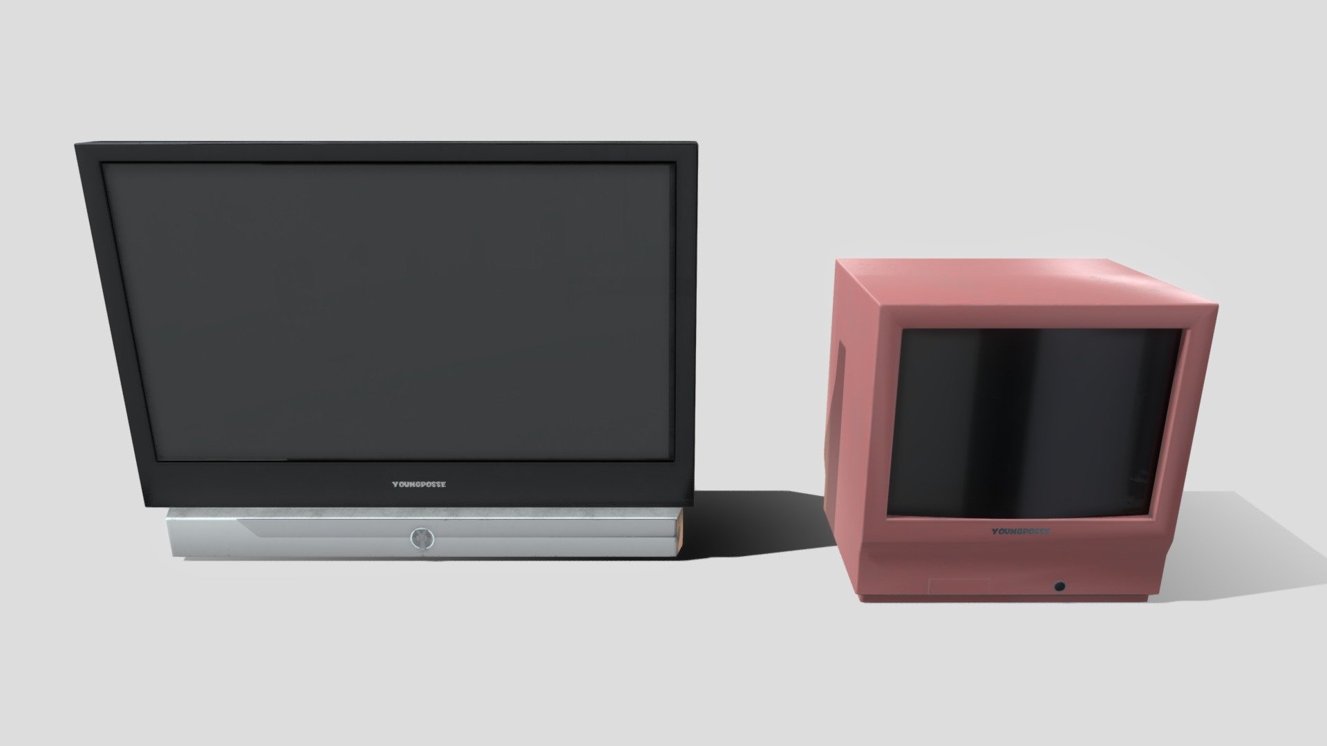Flat Screen TV & Pink CRT TV 📺💖 - Download Free 3D model by Glowbox 3D ...