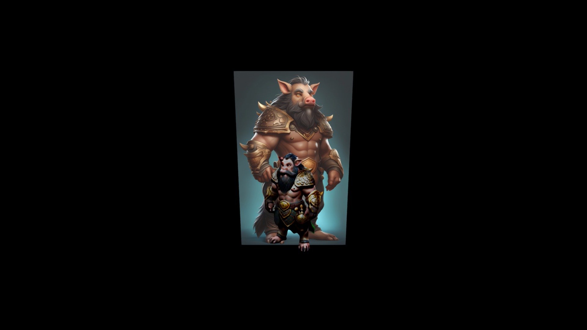 "Warrior Pig in Armor" A muscular pig with a - Download Free 3D model ...