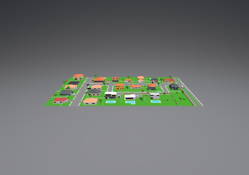 Flat Suburb Scene - 3D model by flatmodels [1b339b9] - Sketchfab