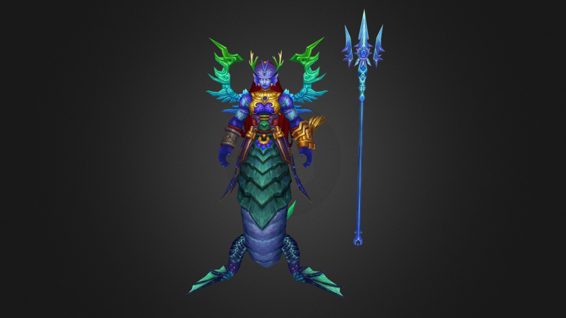Red hair humanoid fish boss - 3D model by lydiaqx [1b339bc] - Sketchfab
