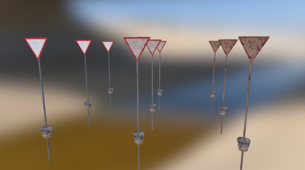 Give Way Sign Scene - 3D model by impactit [1b34ae3] - Sketchfab