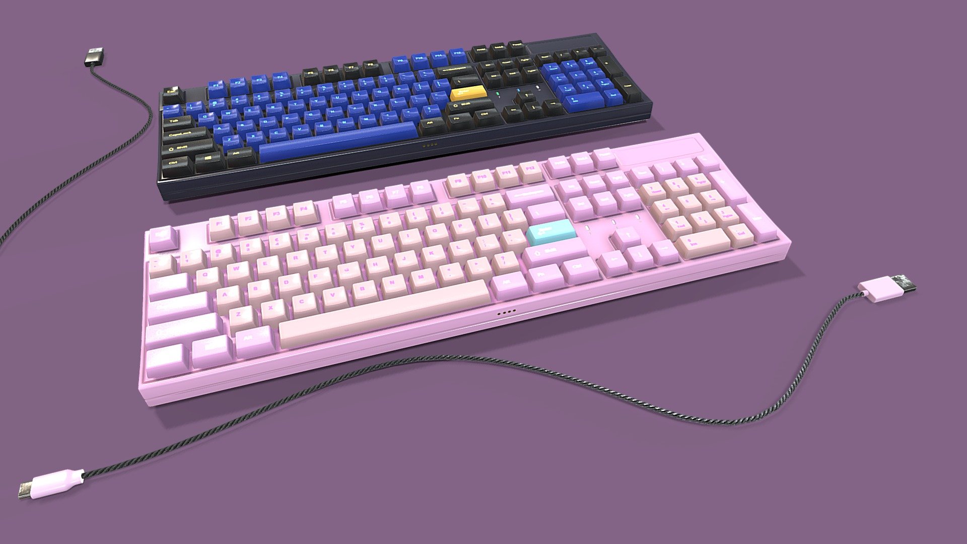 Pair of keyboards - Buy Royalty Free 3D model by Sousinho [1b3eb79 ...