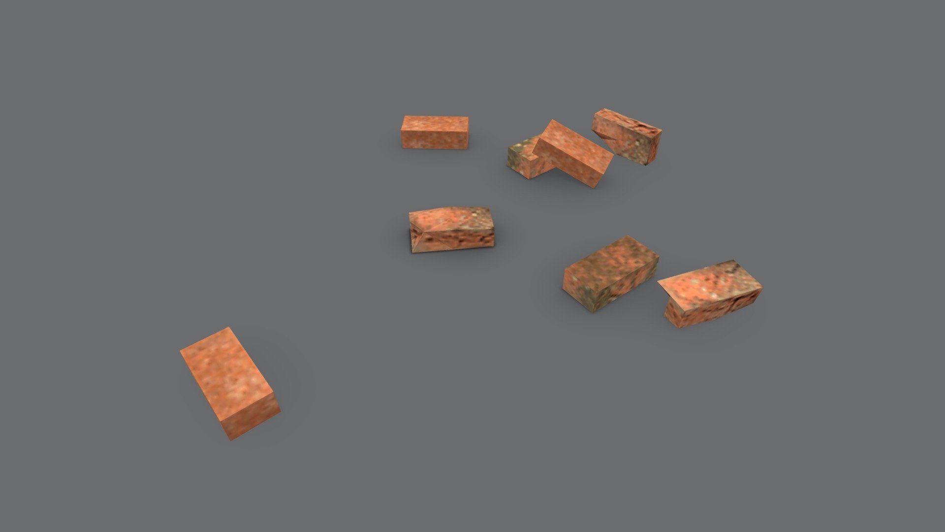 Free Red Bricks - PS2 Style Scattered Debris - Download Free 3D model ...