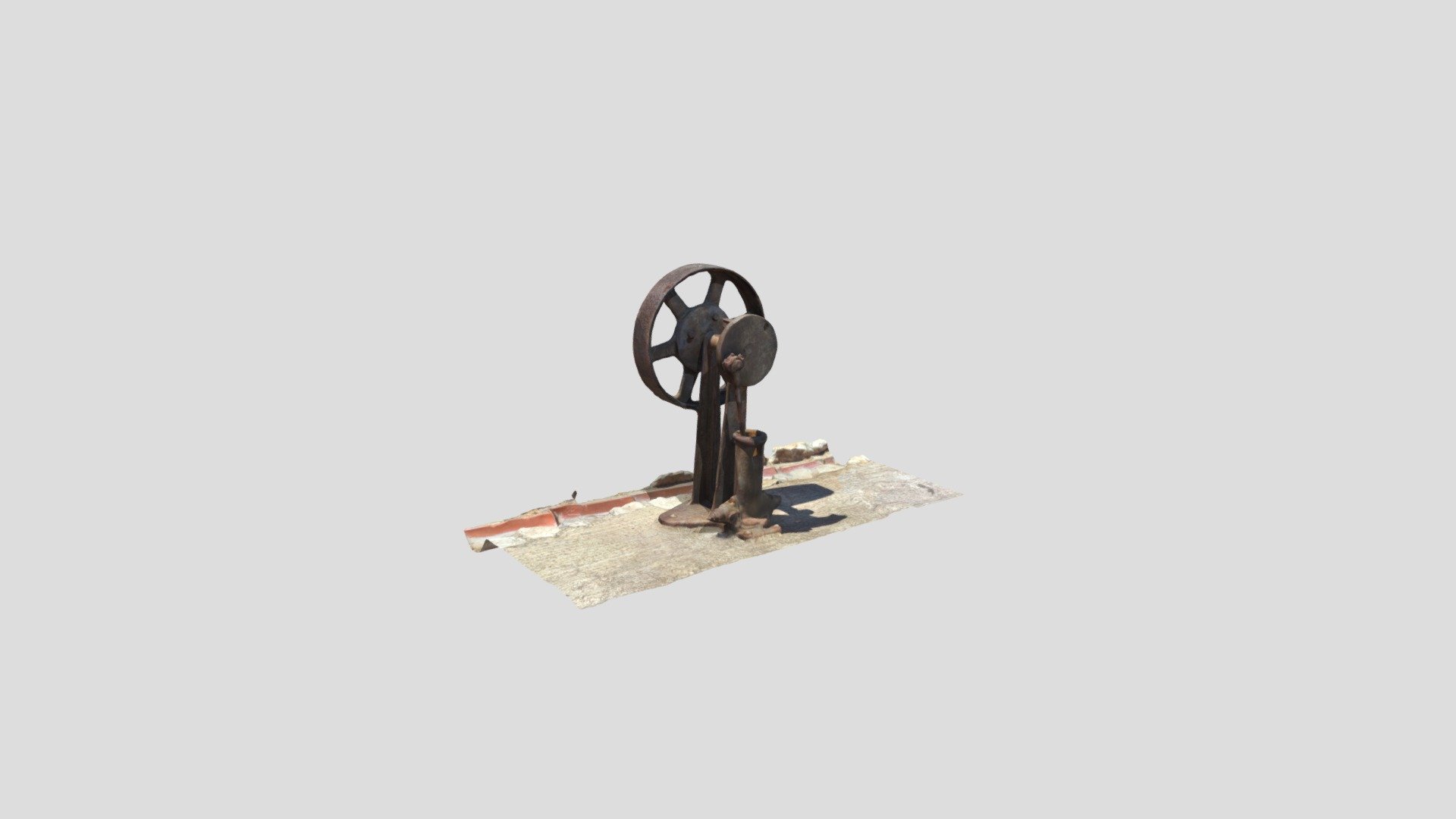 Rusty Roof-Mounted Flywheel Assembly - Download Free 3D model by ...