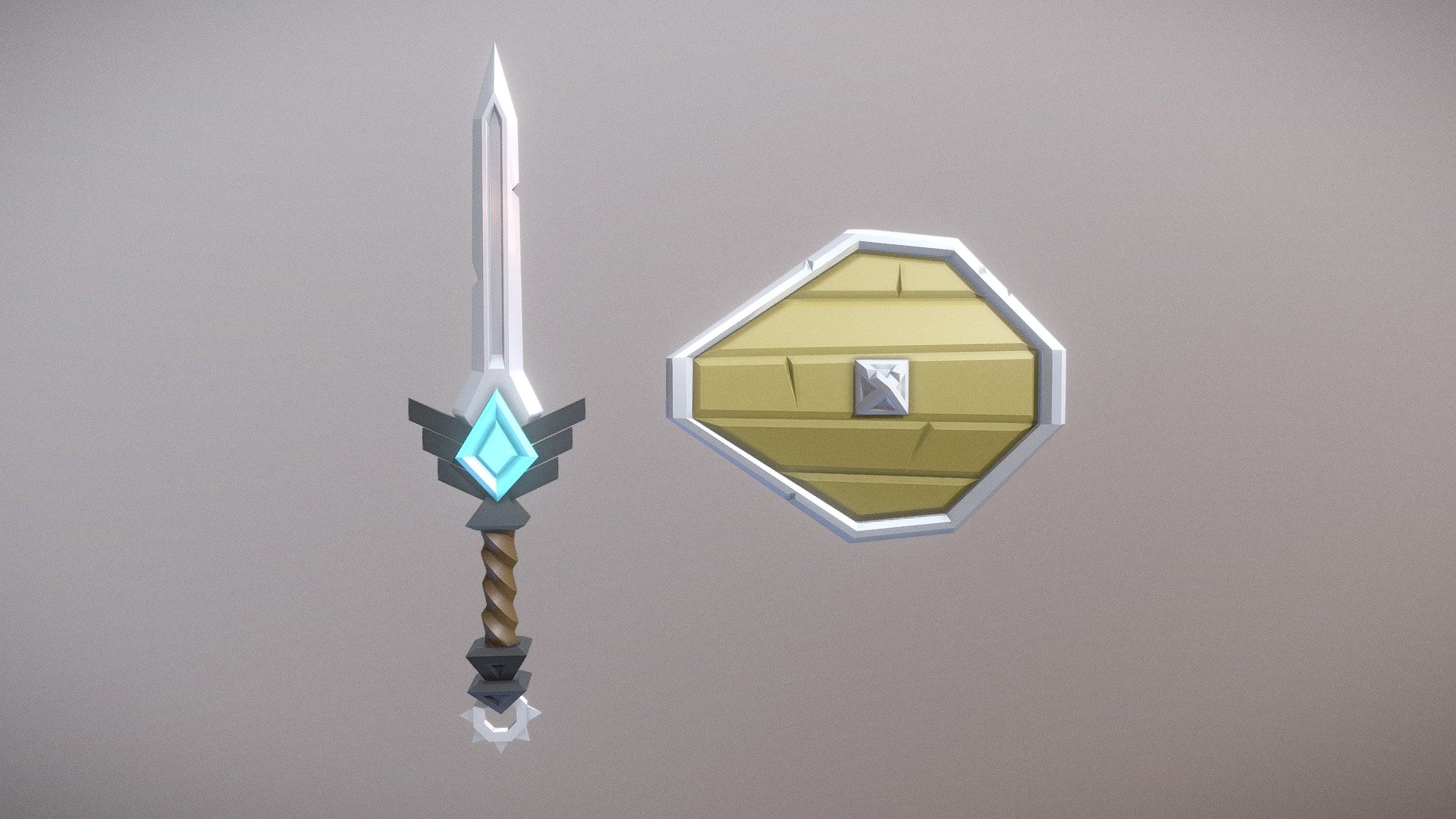 Low Poly Sword And Shield - Download Free 3D model by holgcool [1b54e9d ...