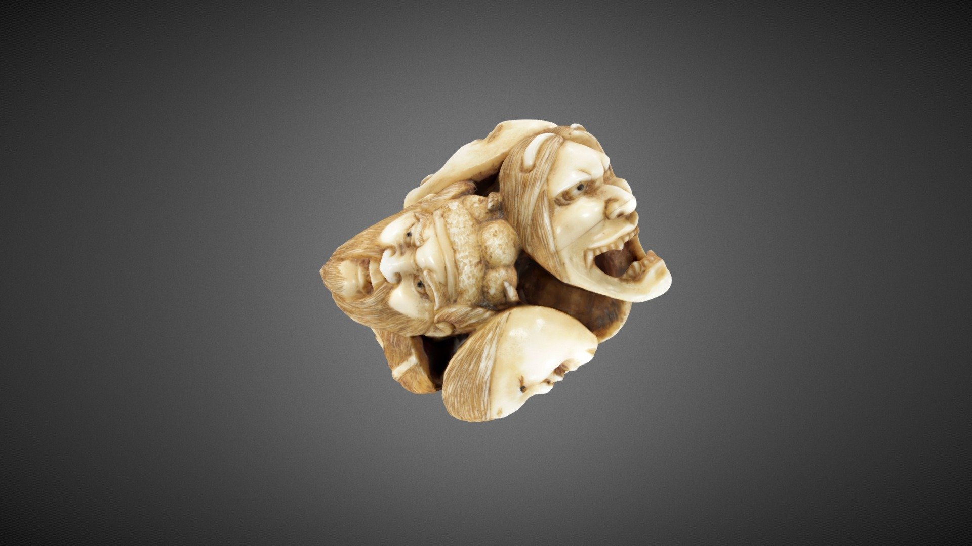 Netsuke in the shape of Noh theatre masks - 3D model by ...