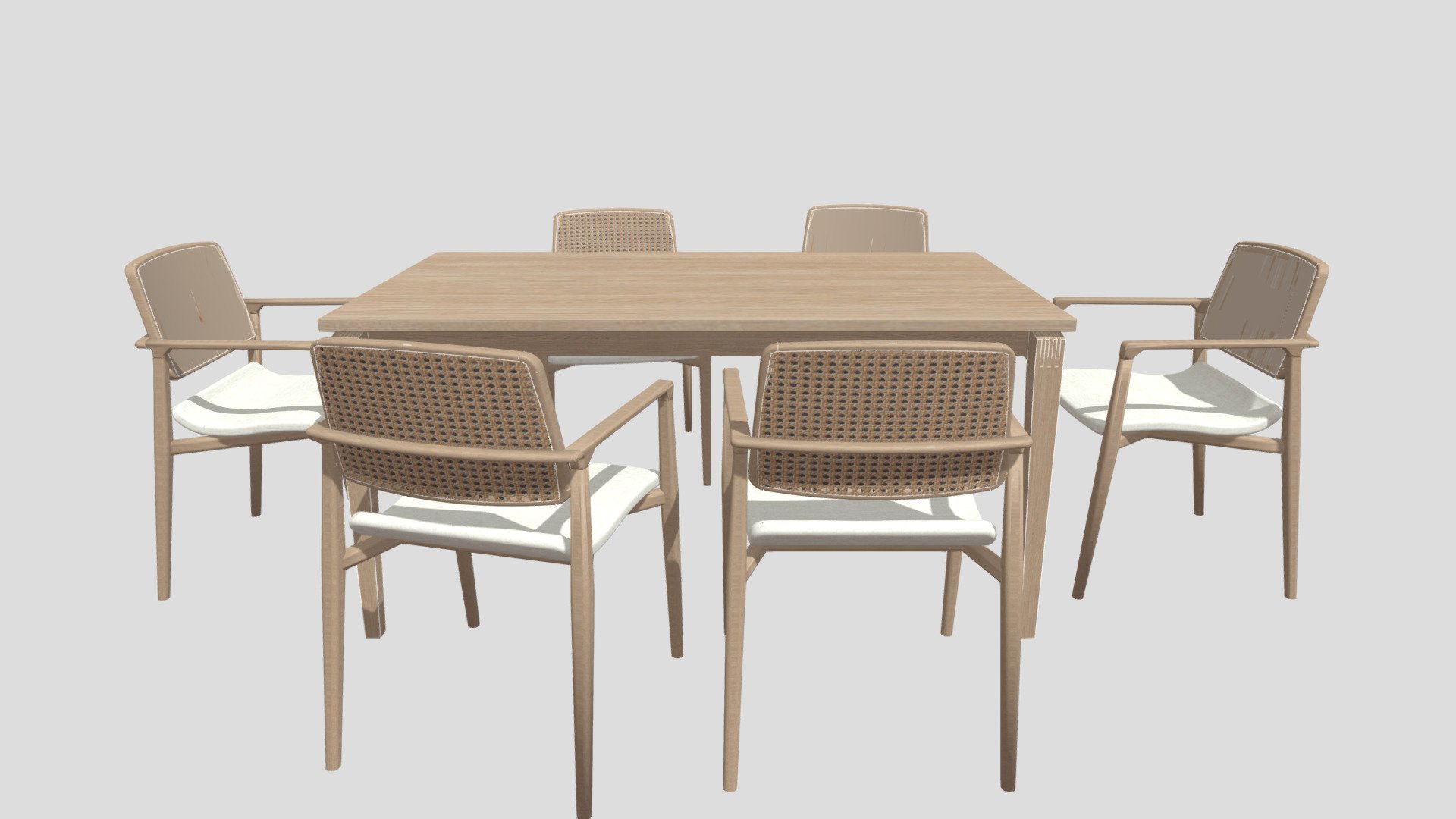 Modern solid wood dining table - 3D model by mrtaoblue [1b70d99 ...