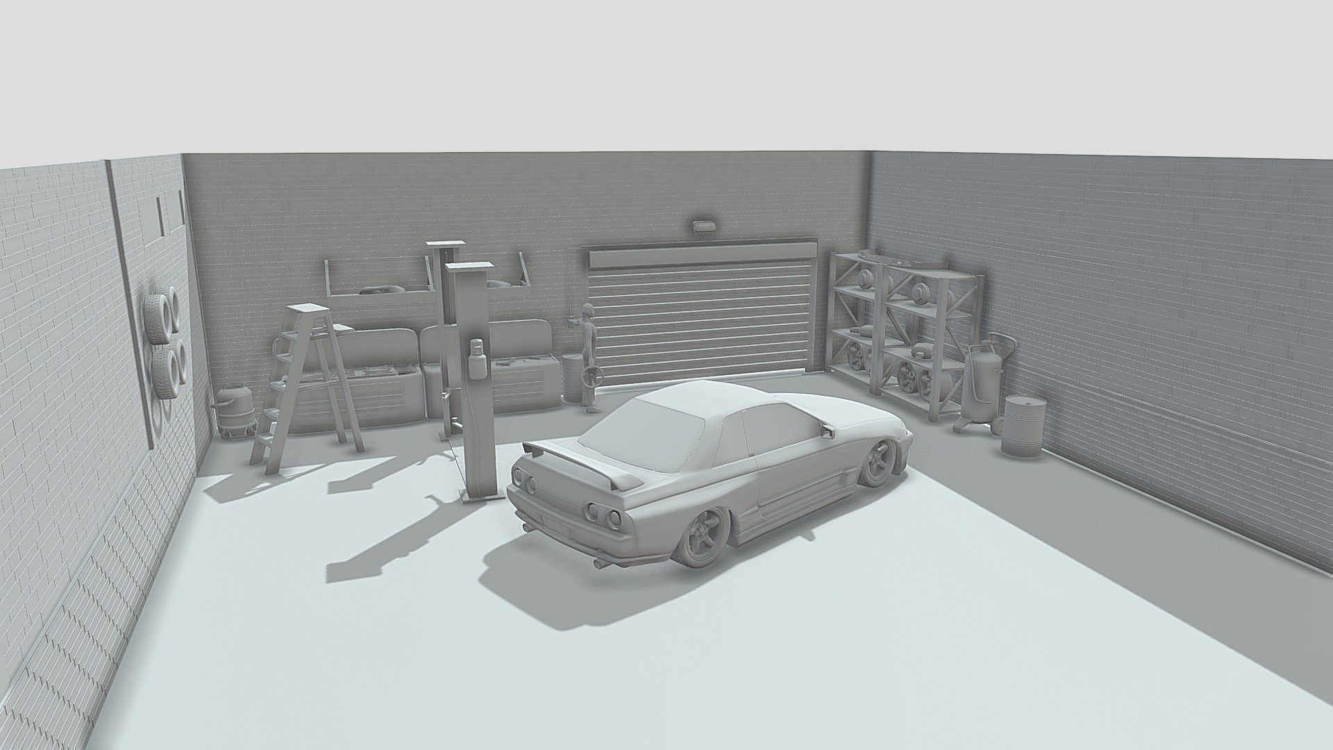 Garage Environment - 3D model by jBerrocal [1b7952f] - Sketchfab