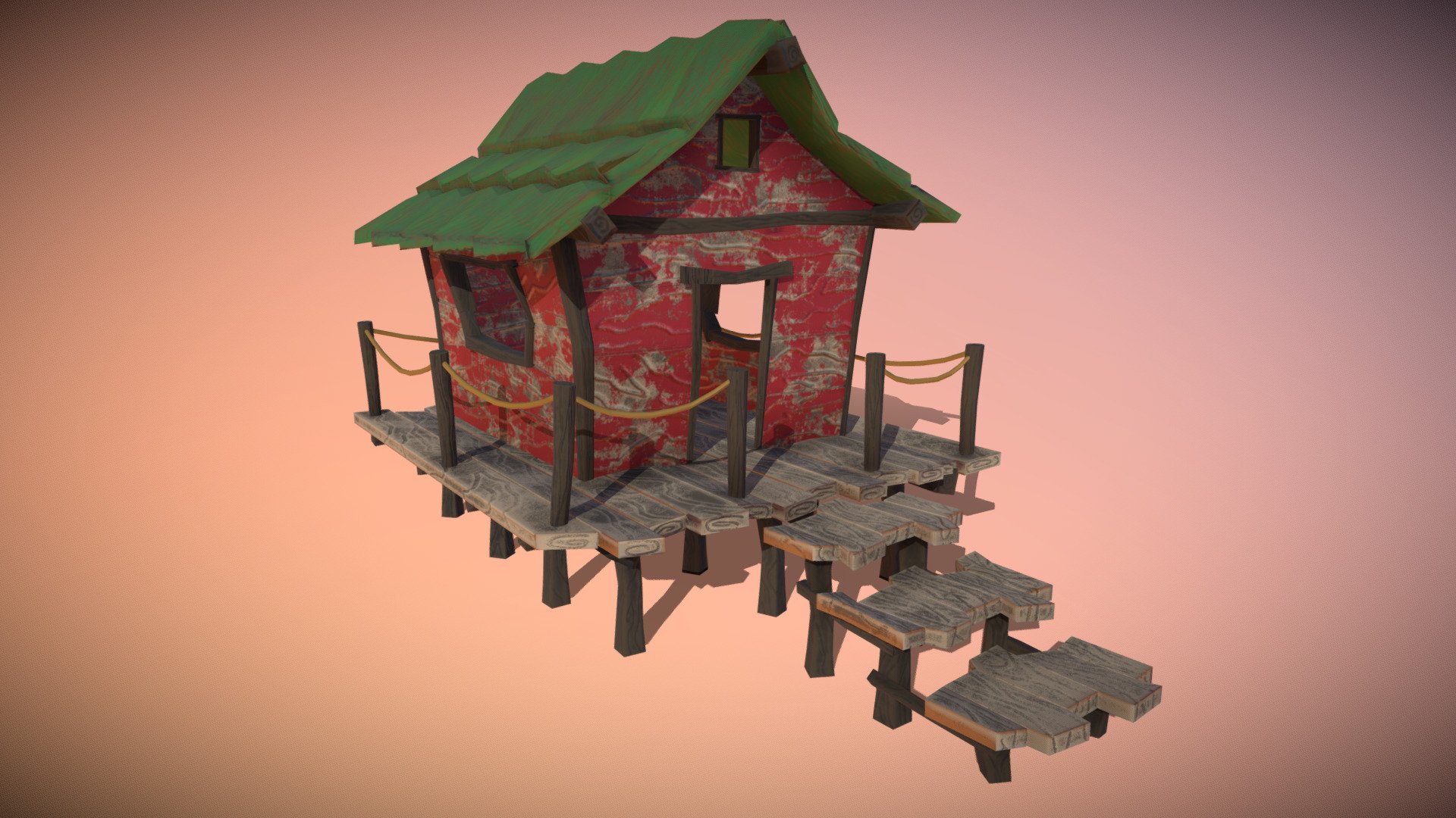 Beach Hut - 3D model by Bart Weber Design (@Bart_Weber_Design) [1b804ce ...