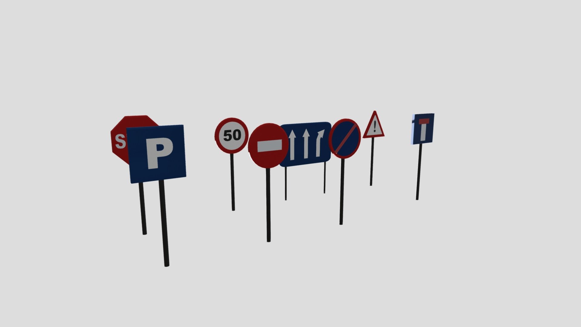 road signs collection - Download Free 3D model by Kroko.blend (@jaromir ...