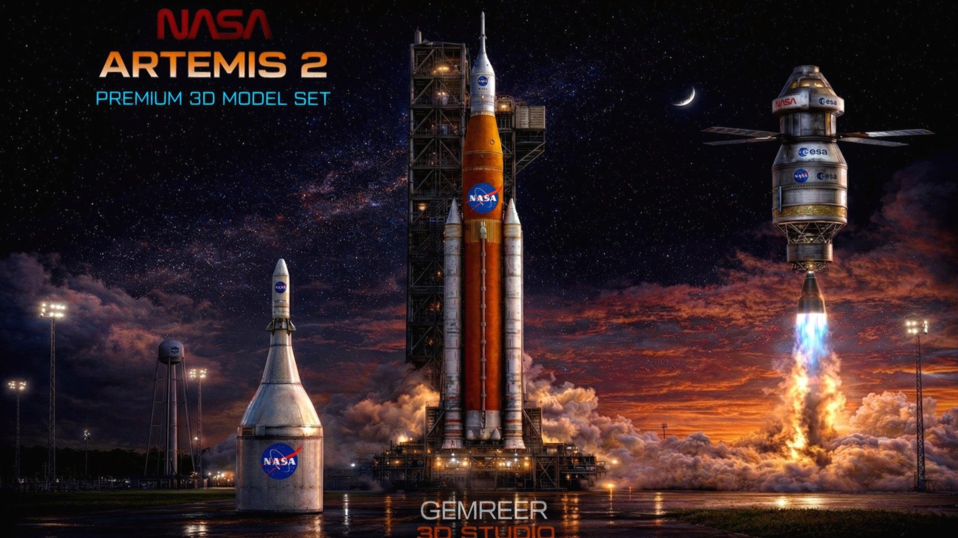 Artemis II Spacecraft & Launch Complex - 3D model by Gökhan Emre Er ...