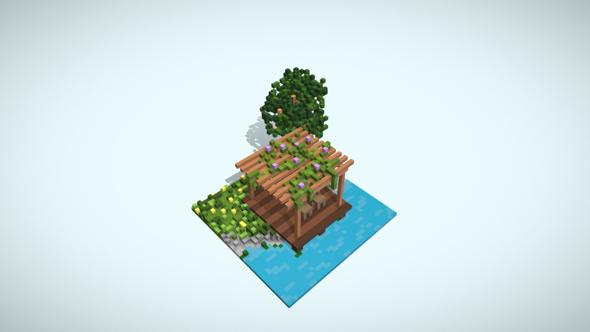 Garden Afternoon - 3D model by EZ.18Studio [1b8d503] - Sketchfab