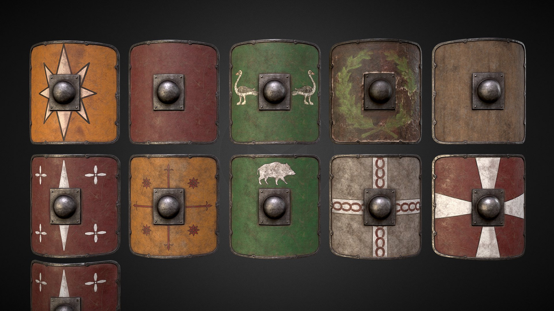 Roman Shield - Scutum D - Buy Royalty Free 3D model by Viverna ...