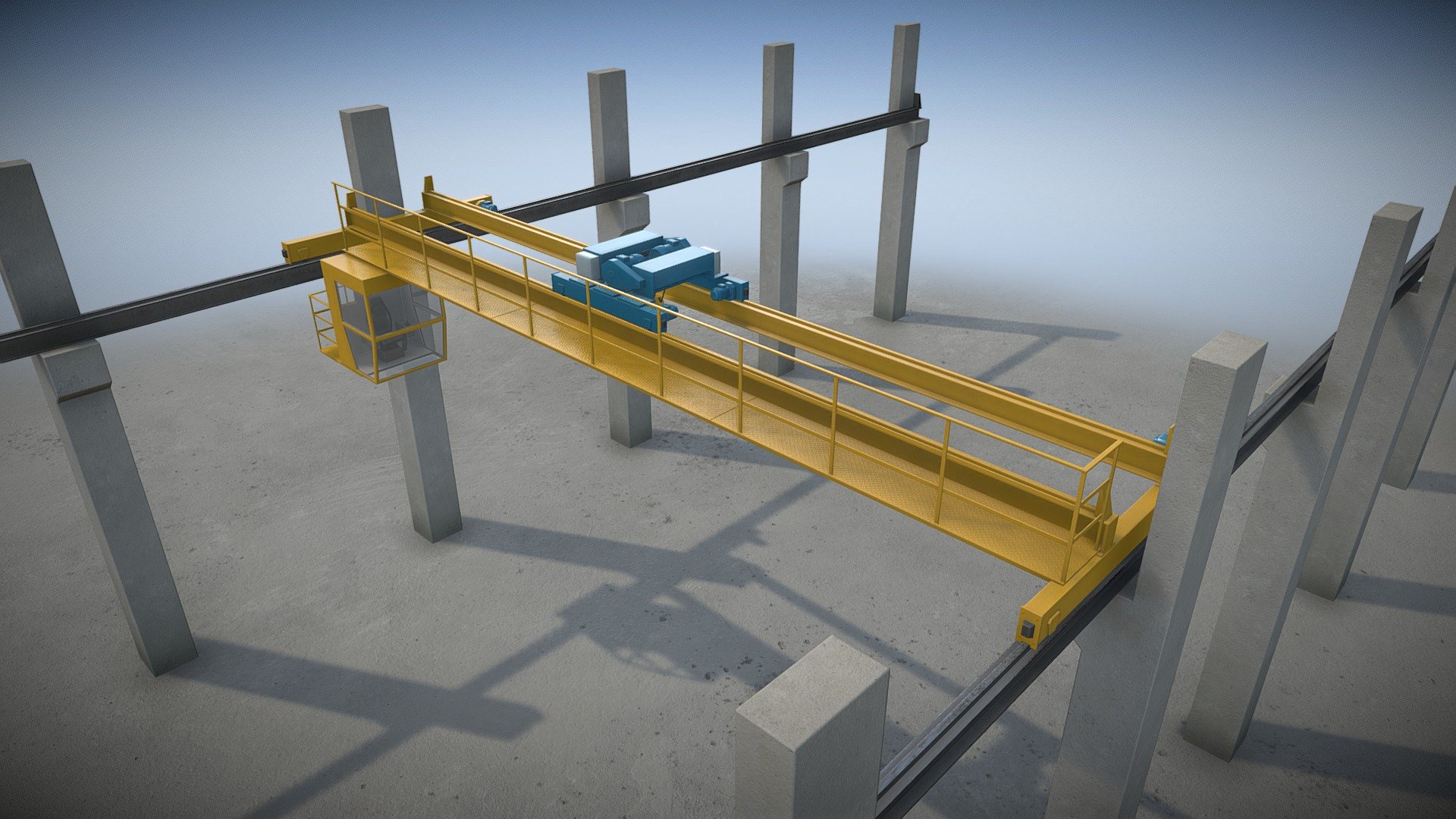 Overhead Crane - 3D model by warcool [1baf9a6] - Sketchfab