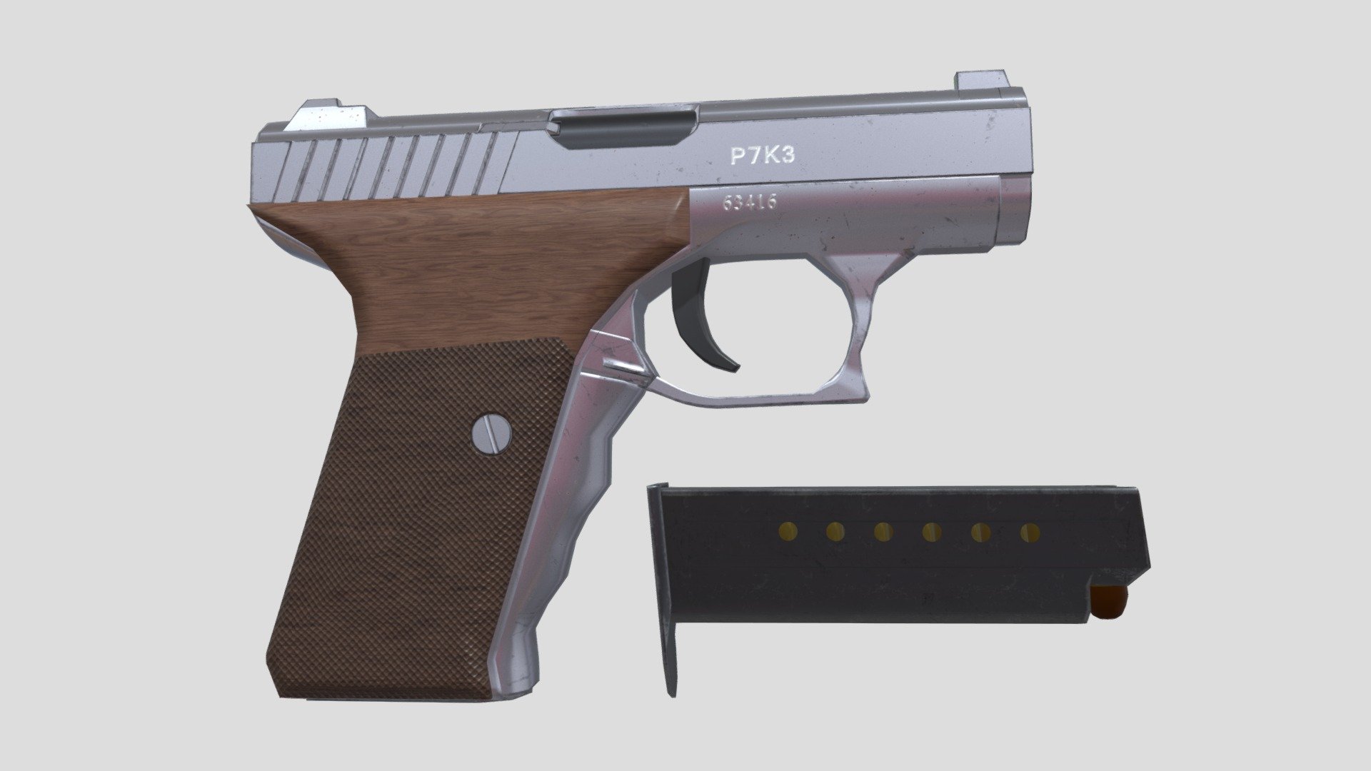 Heckler & Koch P7 Chrome - Download Free 3D model by chemicalX ...