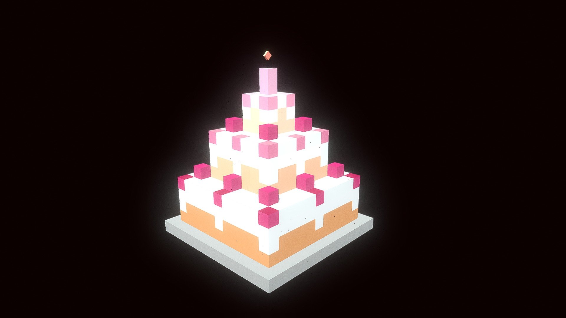 3-tiered Minecraft cake - Download Free 3D model by Ghost and Friends ...