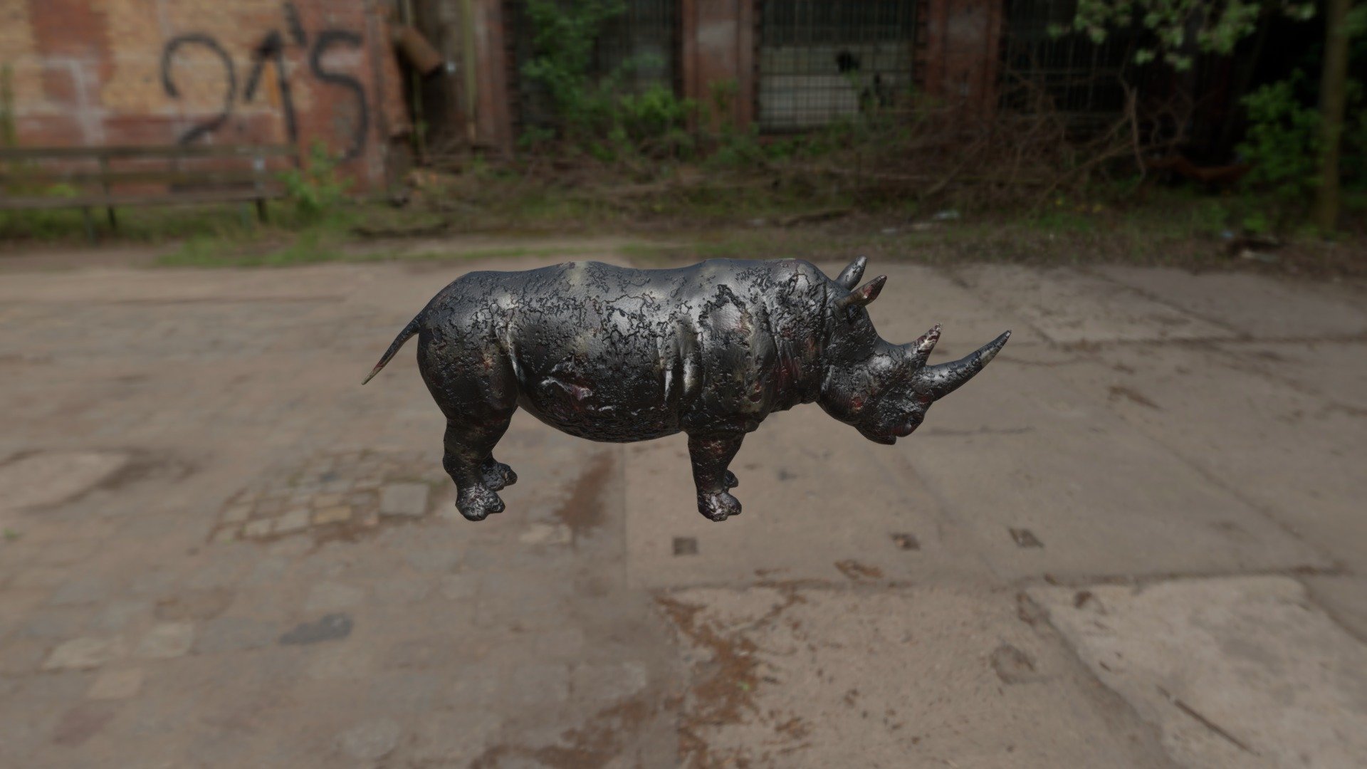 Rhino dead burned - 3D model by wetpwnage [1bc1d21] - Sketchfab