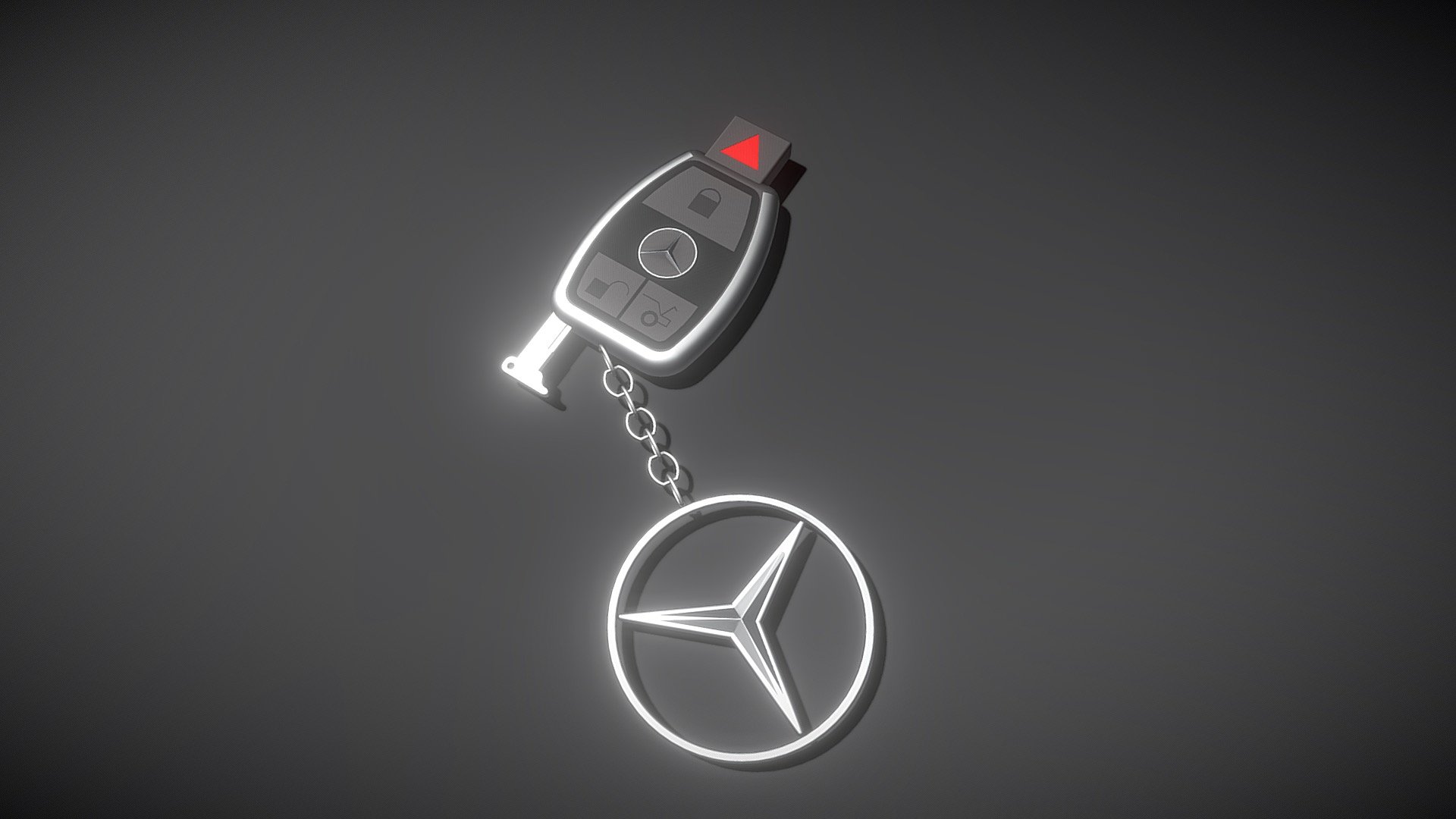 REMODLLED BENZ KEY WITH BENZ LOGO KEYHOLDER - 3D model by XHZSL_STUDIOS ...