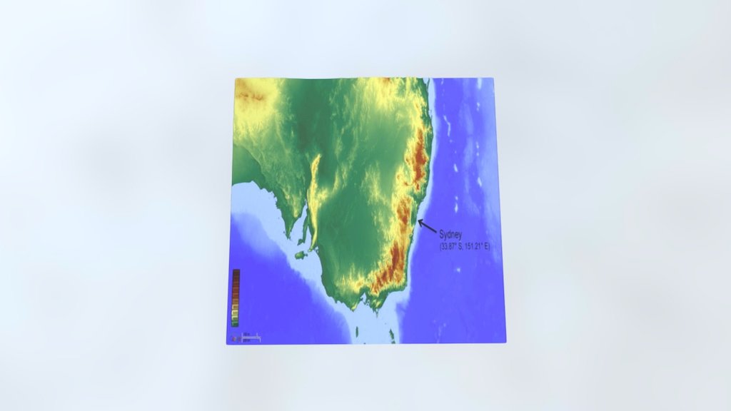 Topographical map of Sydney - 3D model by tethrius [1bc7a78] - Sketchfab