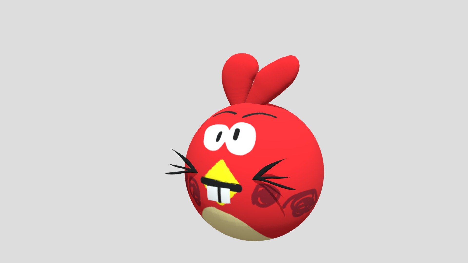 Crazy Red from Angry Birds - Download Free 3D model by ...