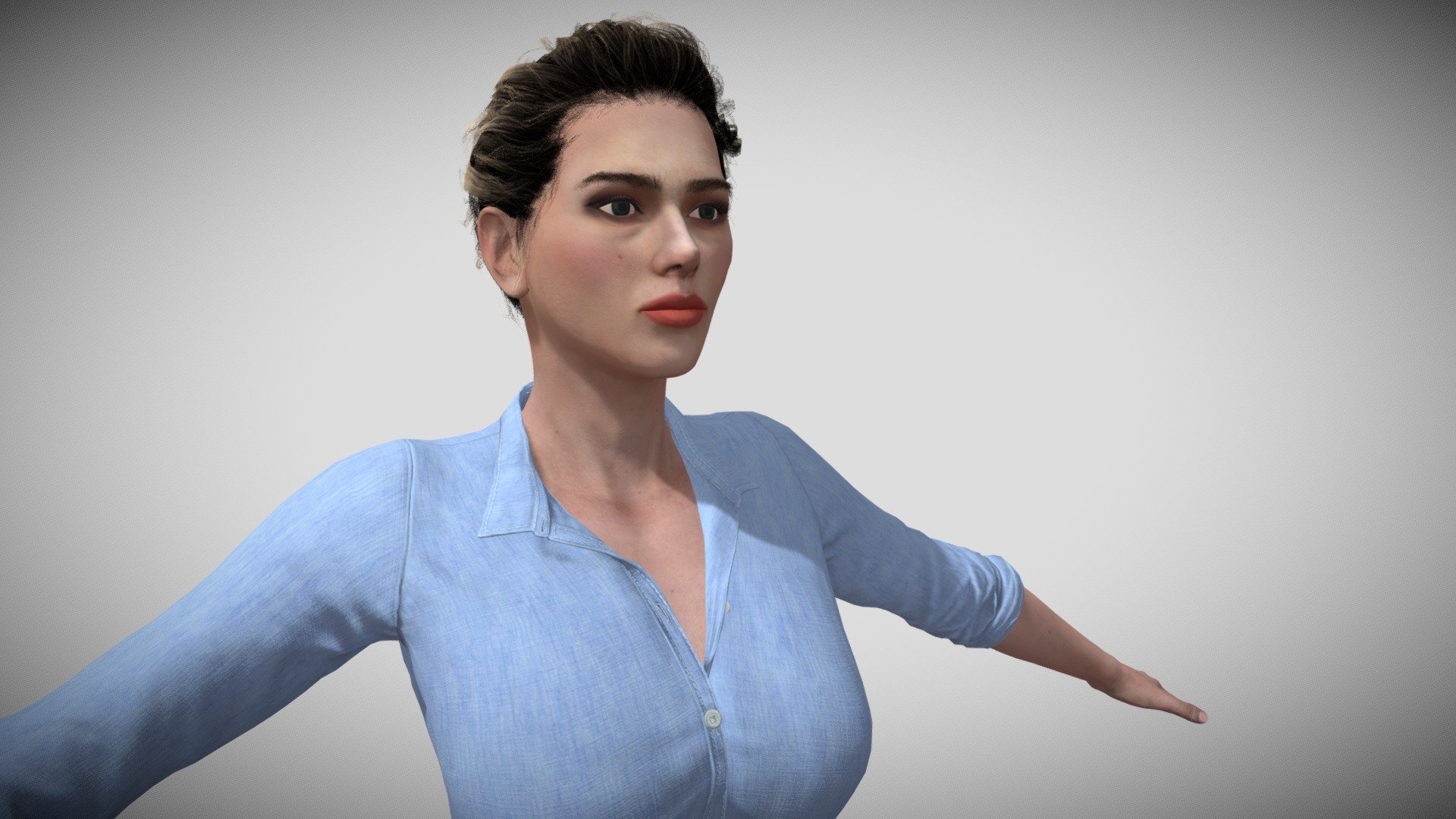 ScarlettJohansson character Low-poly 3D model - 3D model by ...