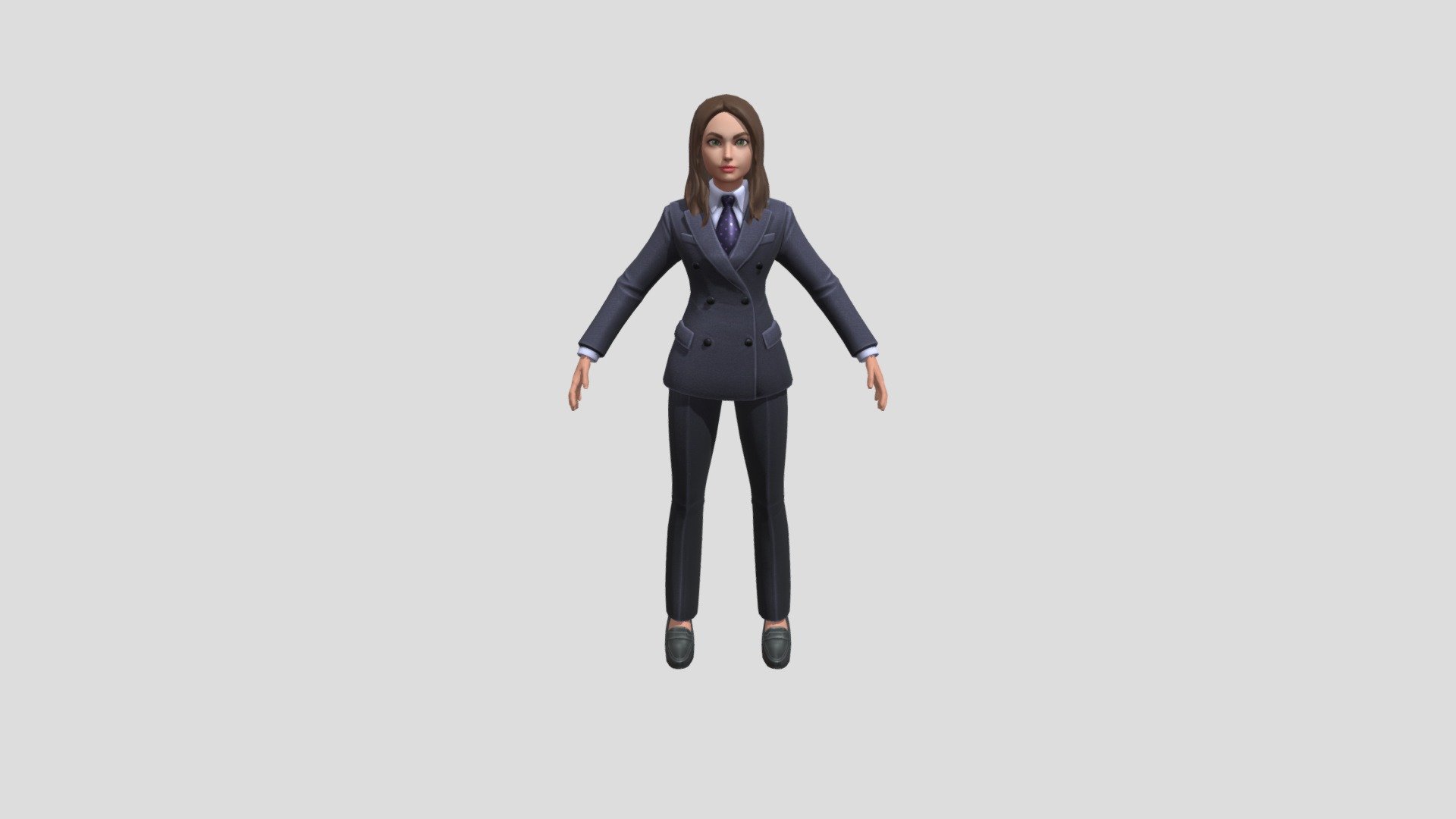 black uniform woman employee - Download Free 3D model by pratama ...