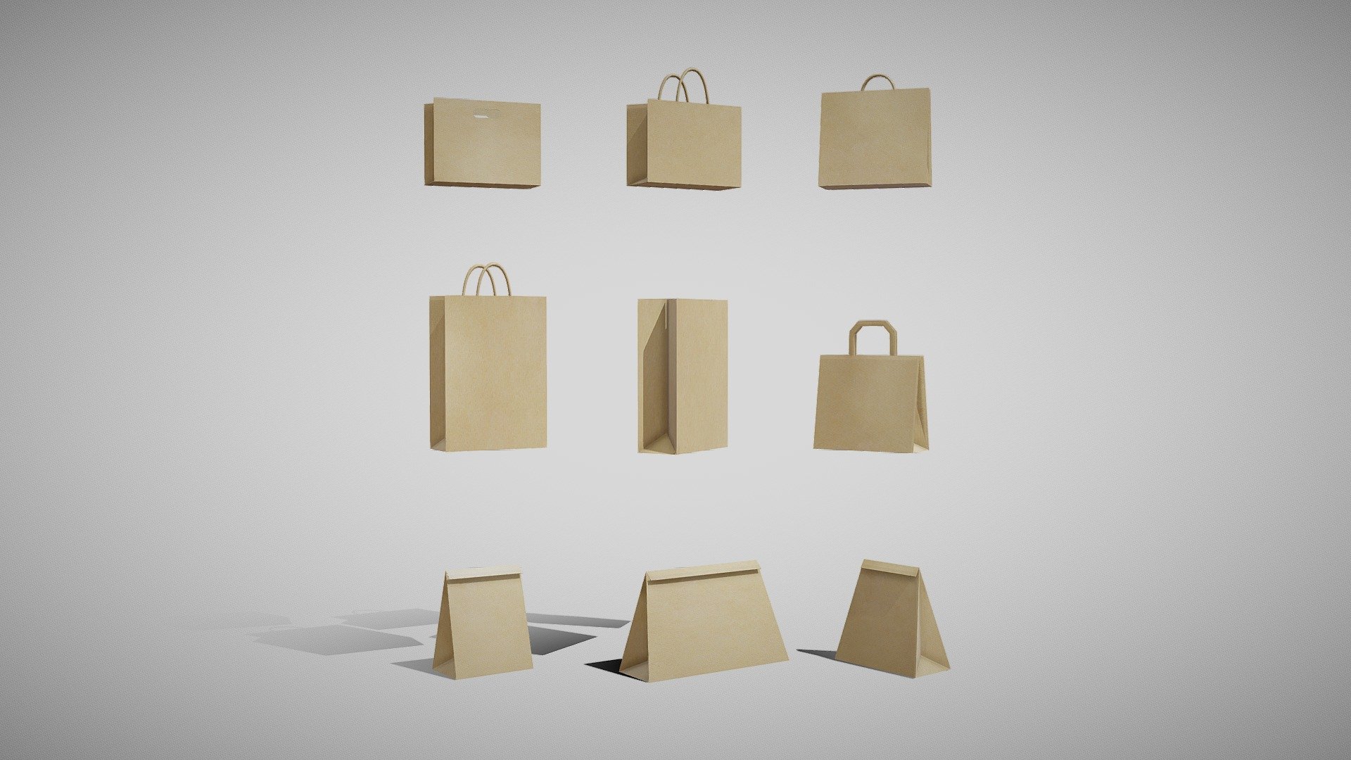 Paper Bag Pack - 9 in 1 - Buy Royalty Free 3D model by Nima (@h3ydari96 ...