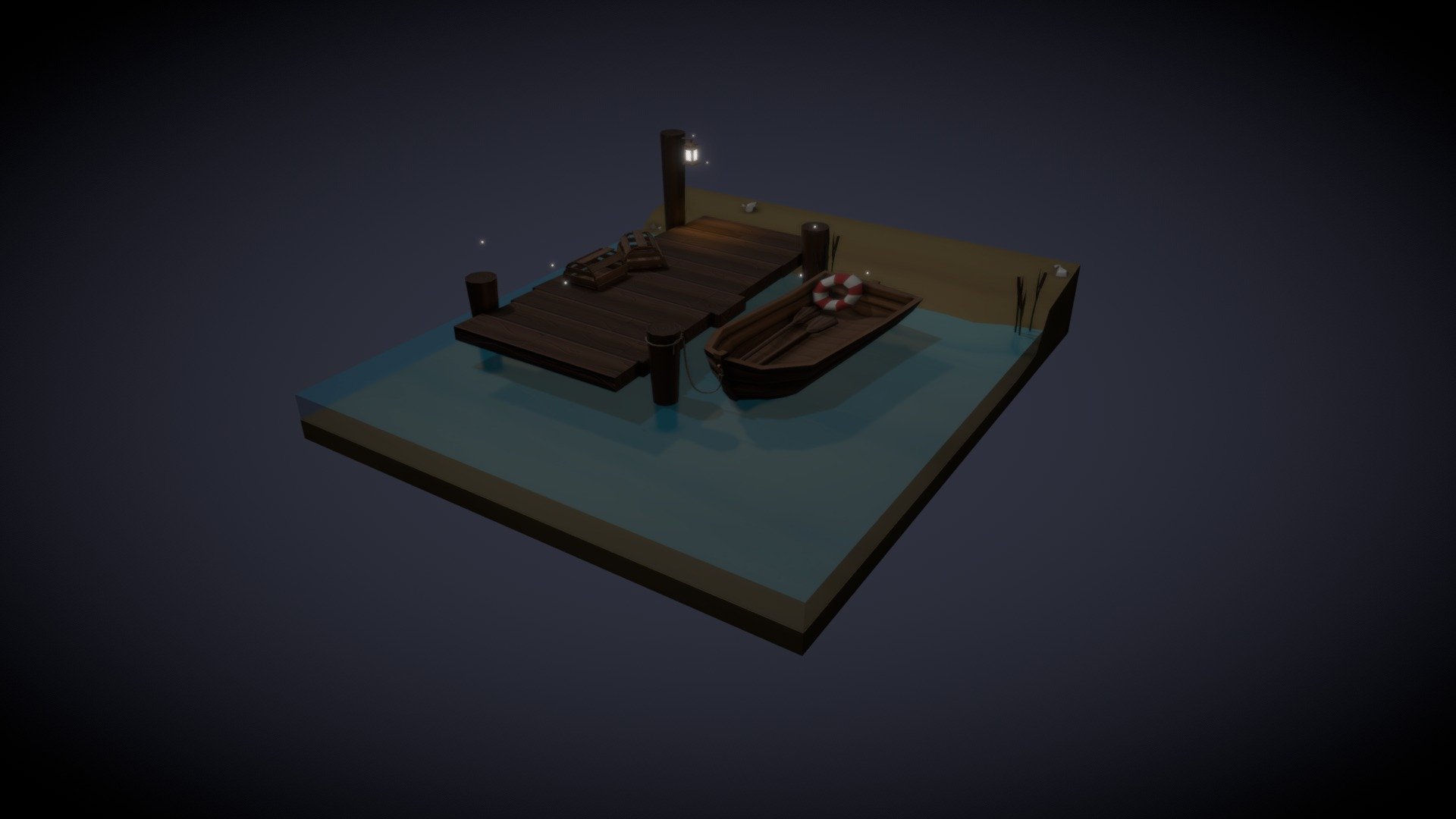 Low Poly Dock - 3D model by Cosche [1bdcbc3] - Sketchfab