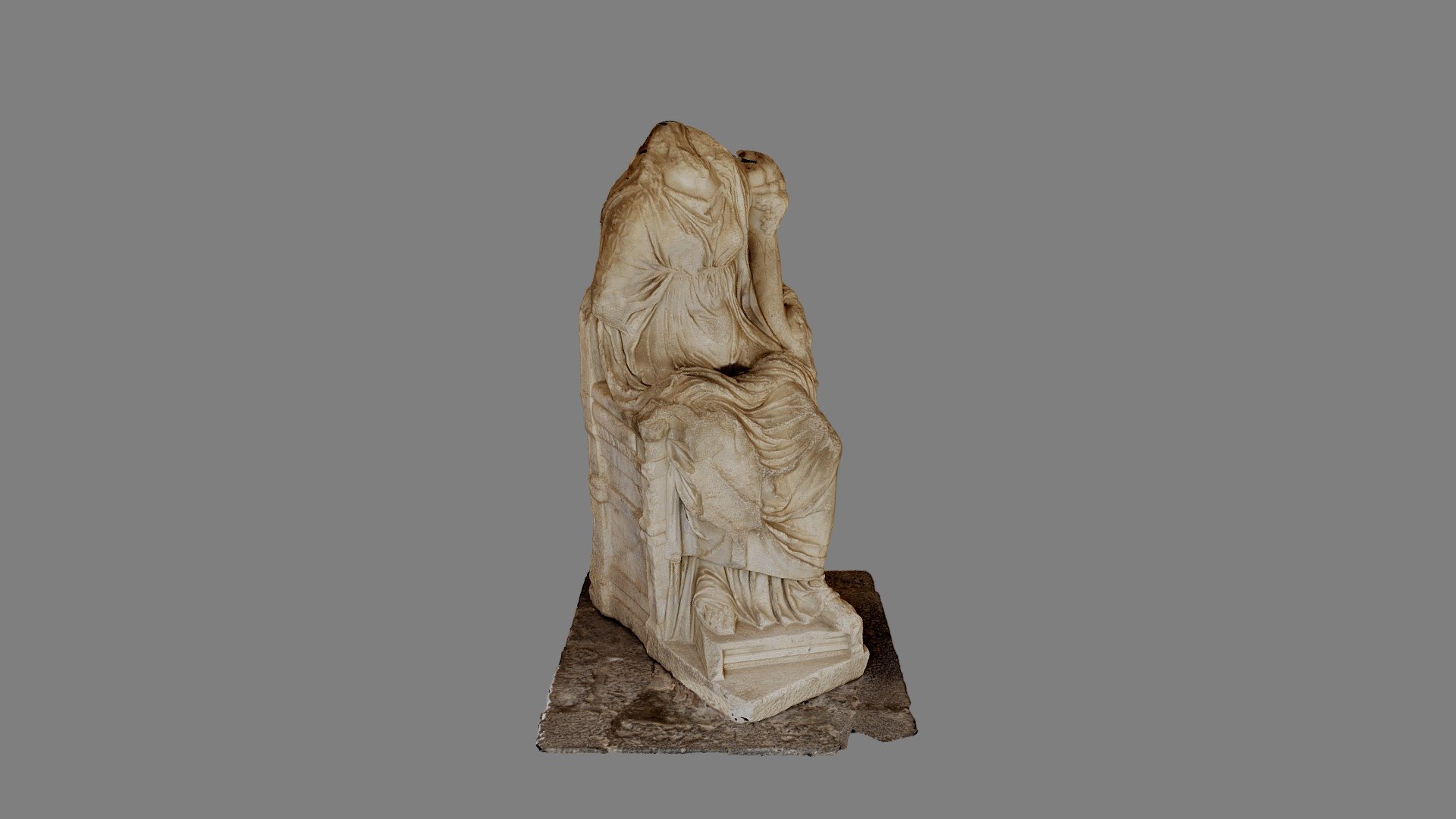 Enthroned Tyche statue from Umm Qais / Gadara - 3D model by Living ...