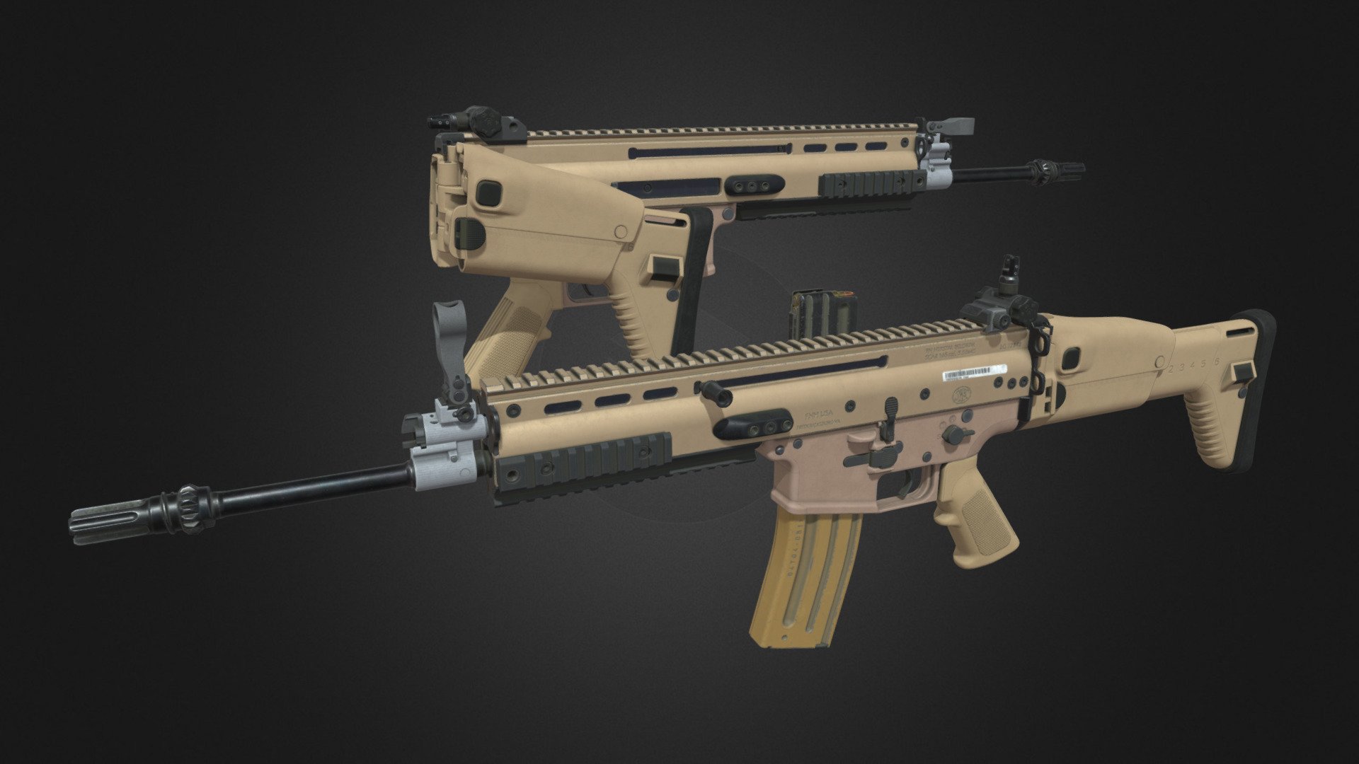 FN SCAR-L Assault Rifle - 3D model by Piotr Wawrzkiewicz (@pepiko ...