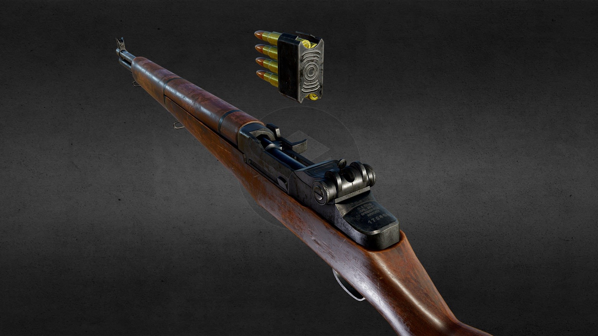 M1 Garand ( US Rifle, Caliber .30, M1) - Download Free 3D model by Sky ...