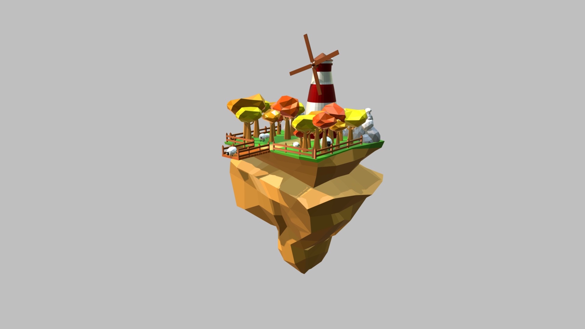 Island Low Poly 3D Model - 3D model by rou (@rmanils) [1be67a9] - Sketchfab