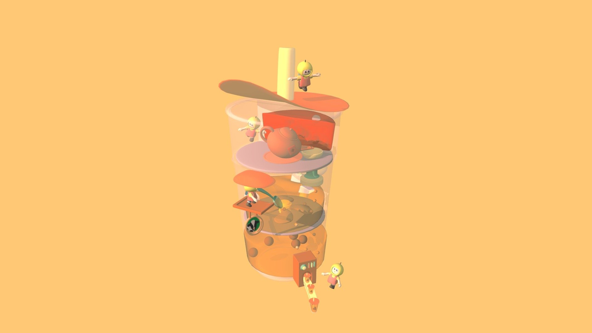 Pearl Milk Tea - 3D model by yayehaa [1bed47d] - Sketchfab