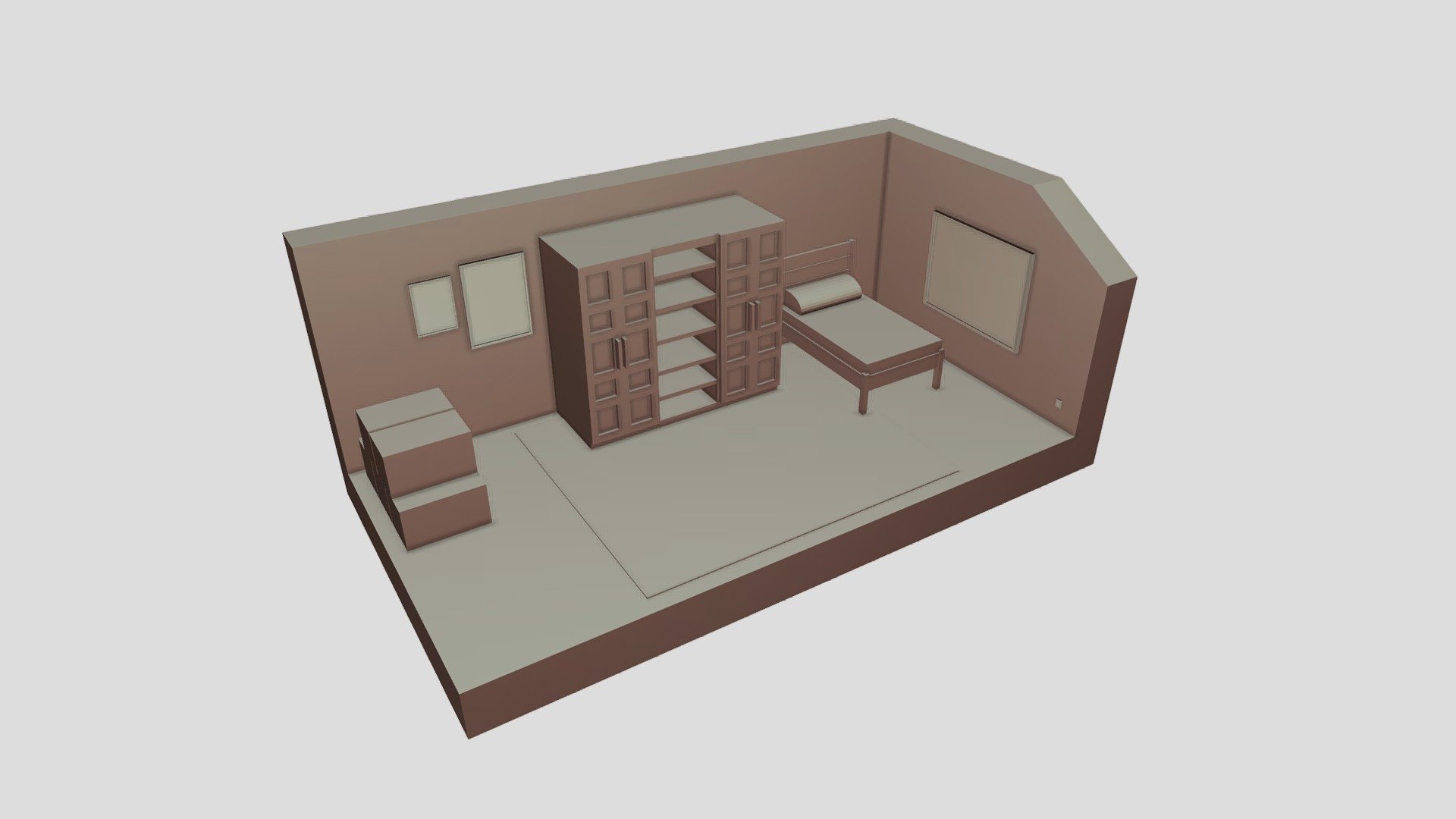 Character's Room (farmer's room) - Blockout - 3D model by liz.t ...