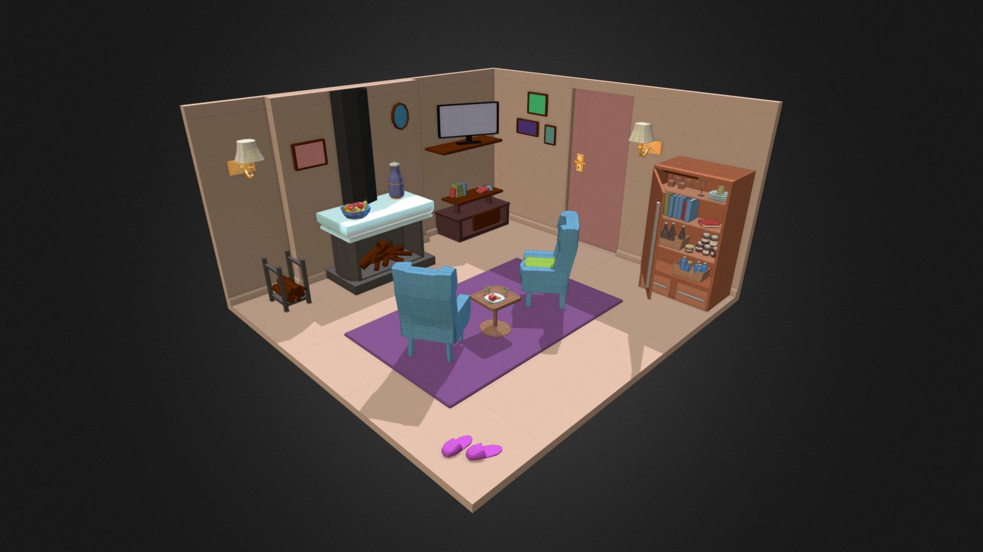 3D Isometric Room - 3D model by Vasilena Kavanozova (@vkavanozova ...
