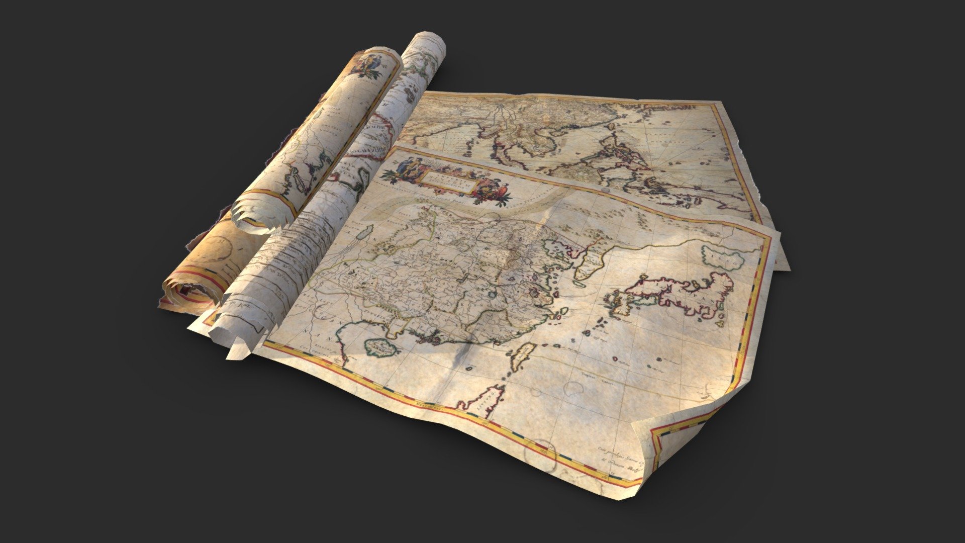 Old Asian Maps - Buy Royalty Free 3D model by KangaroOz 3D (@KangaroOz ...