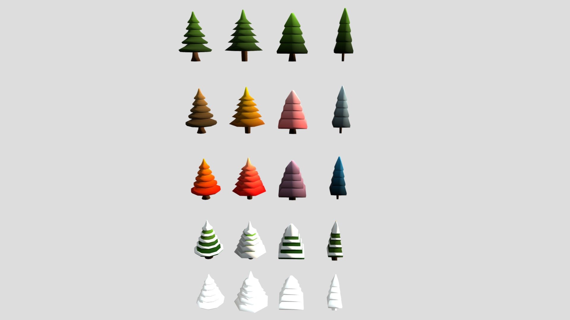 Low poly trees set - Download Free 3D model by ClydeXYZ [1bfd05a ...