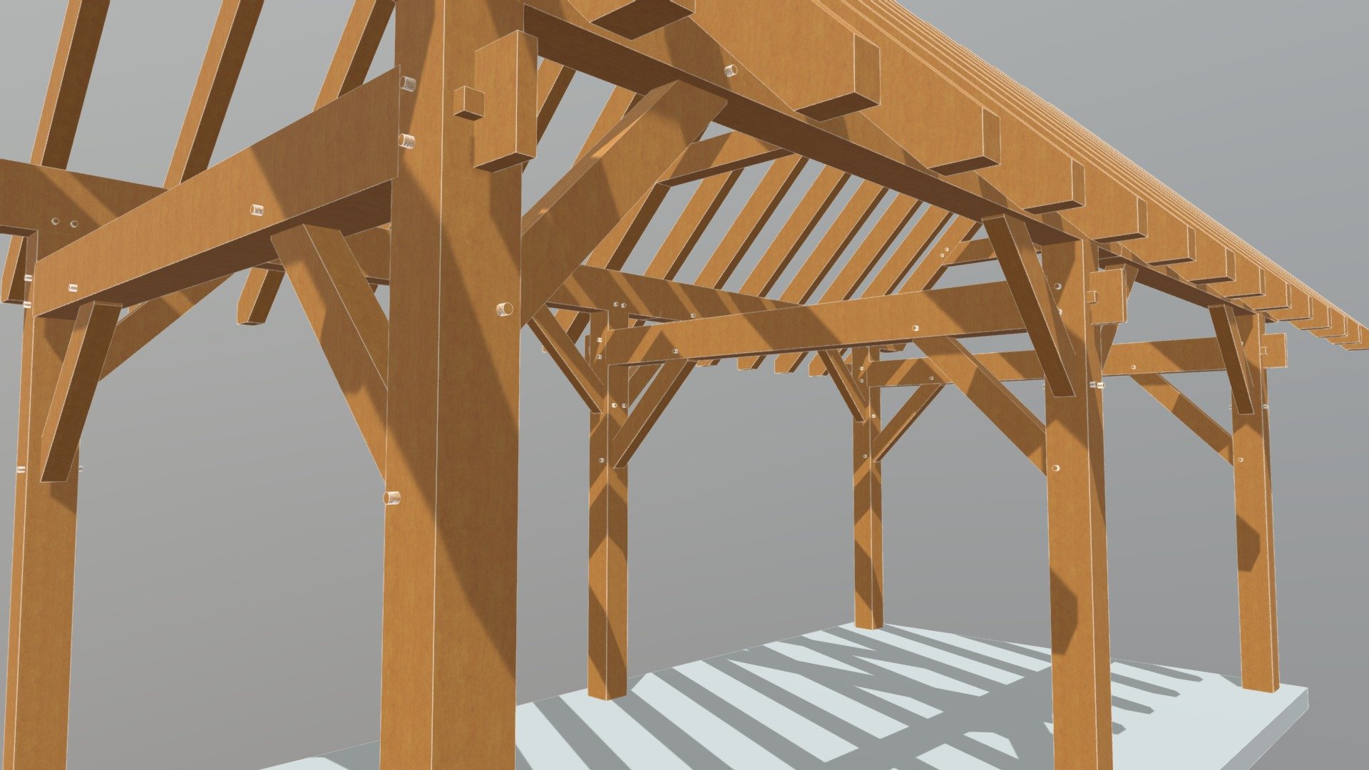 12x24 Timber Frame 3d Model By Timber Frame Hq Timberframehq