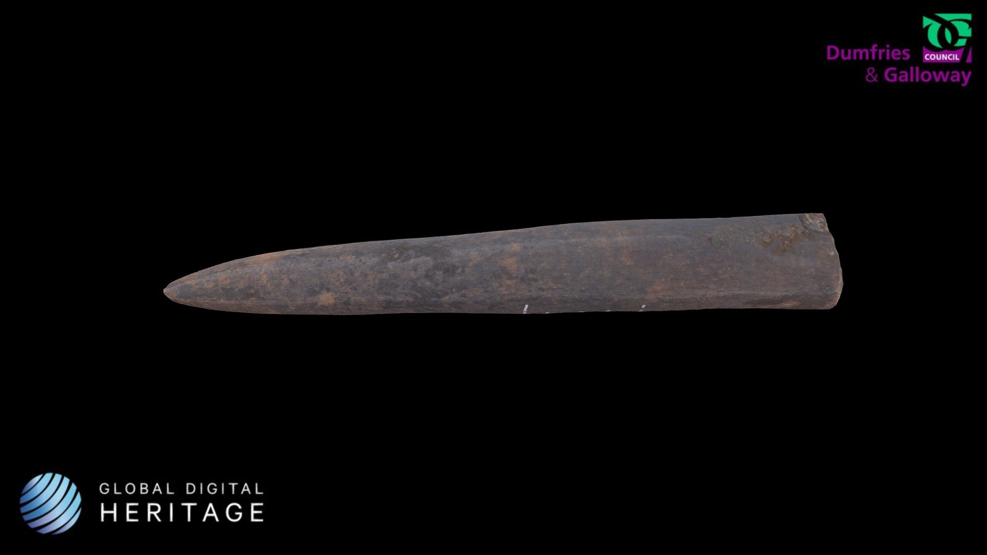 Whithorn point of a broken bone pin (1986_994) - Download Free 3D model ...