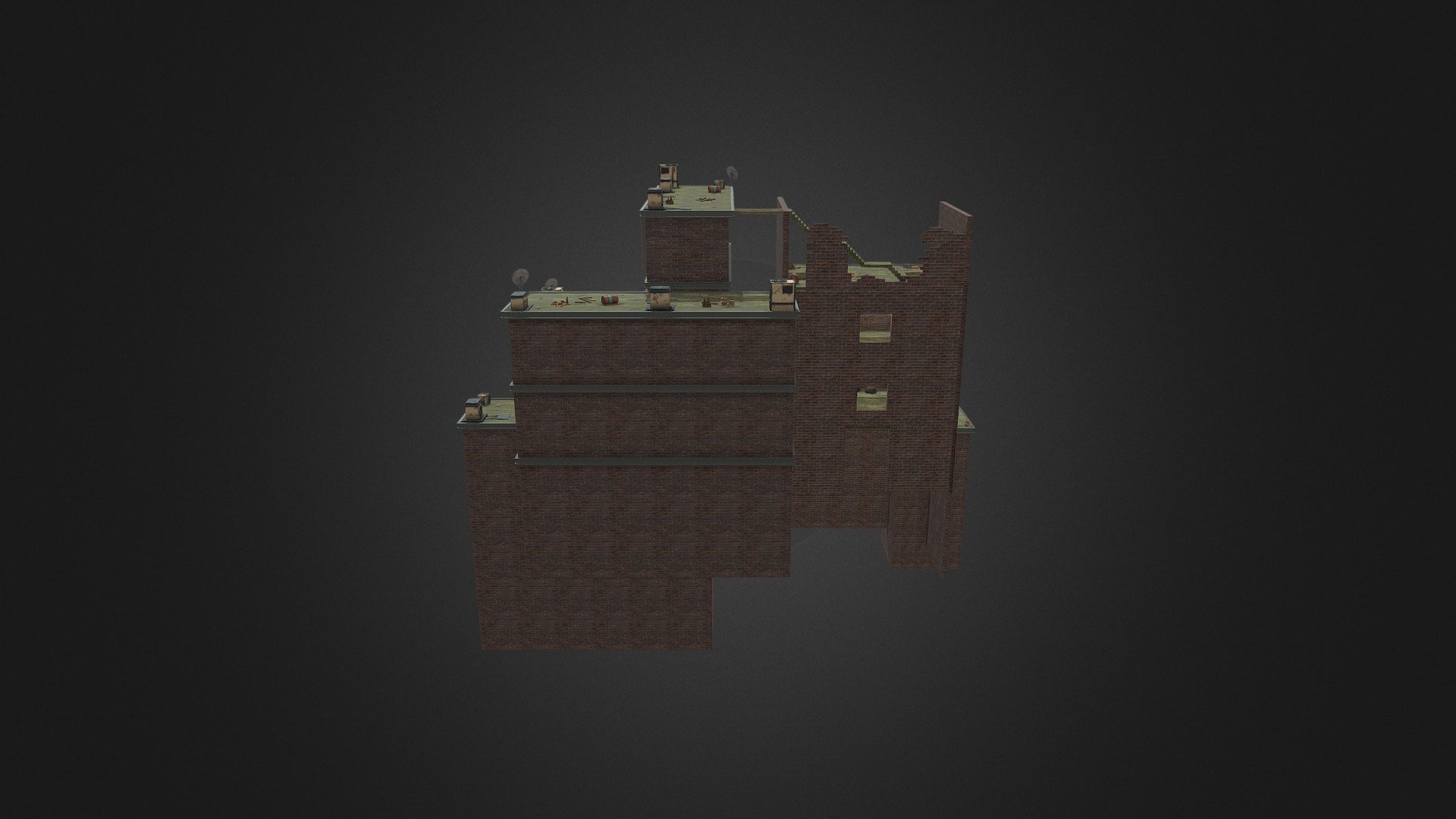 Shabby building - Download Free 3D model by nix3dpro [1c31f85] - Sketchfab