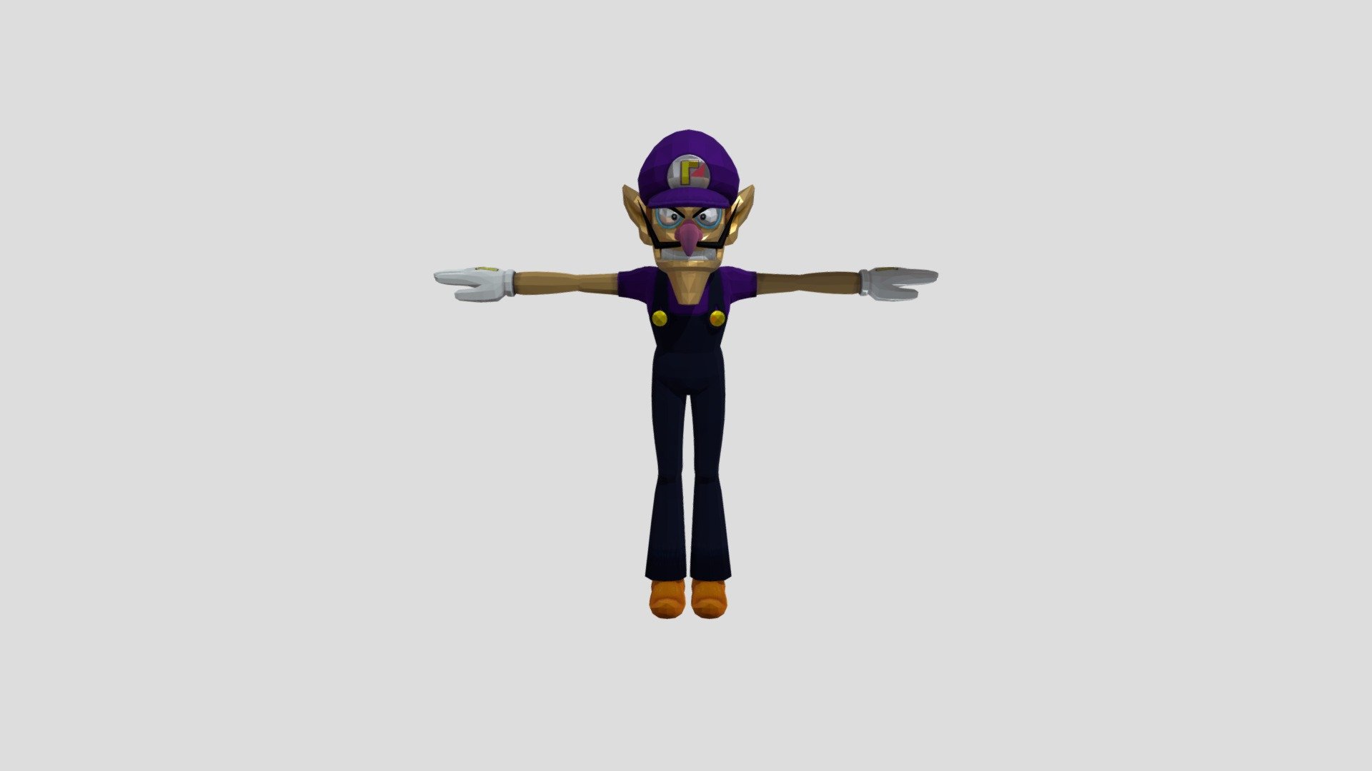 Wario World Custom Reconstruck - Waluigi - Download Free 3D model by ...