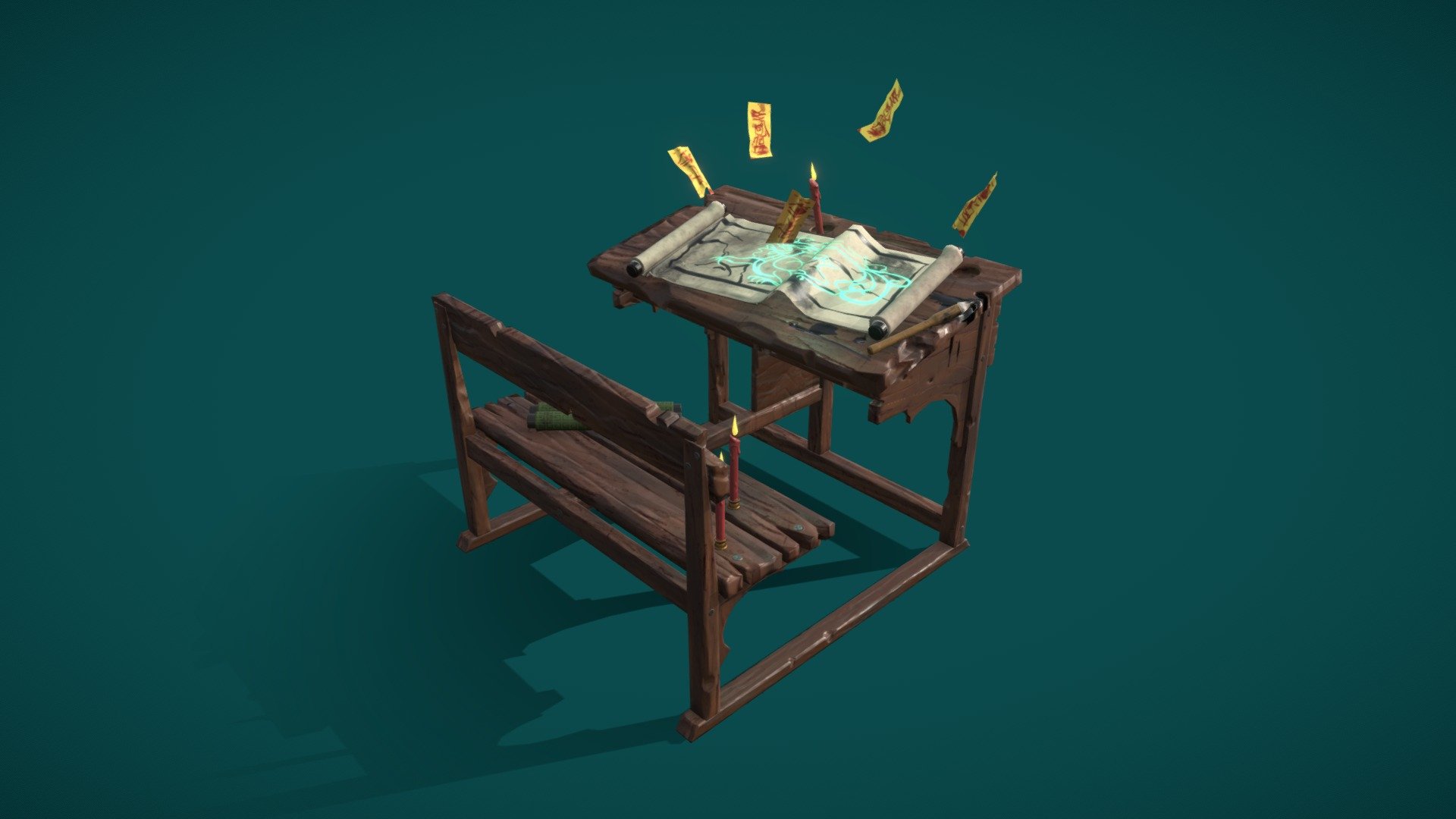 After School Summoning - Study Desk - 3D model by Anna Chi (@annachi ...
