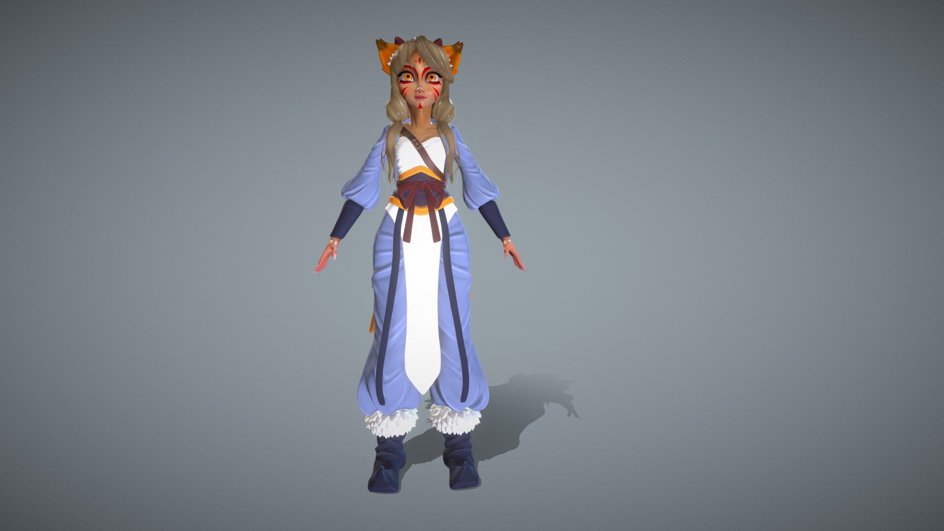 Character Yueko the Kitsune - 3D model by SilmeLuka [1c41329] - Sketchfab