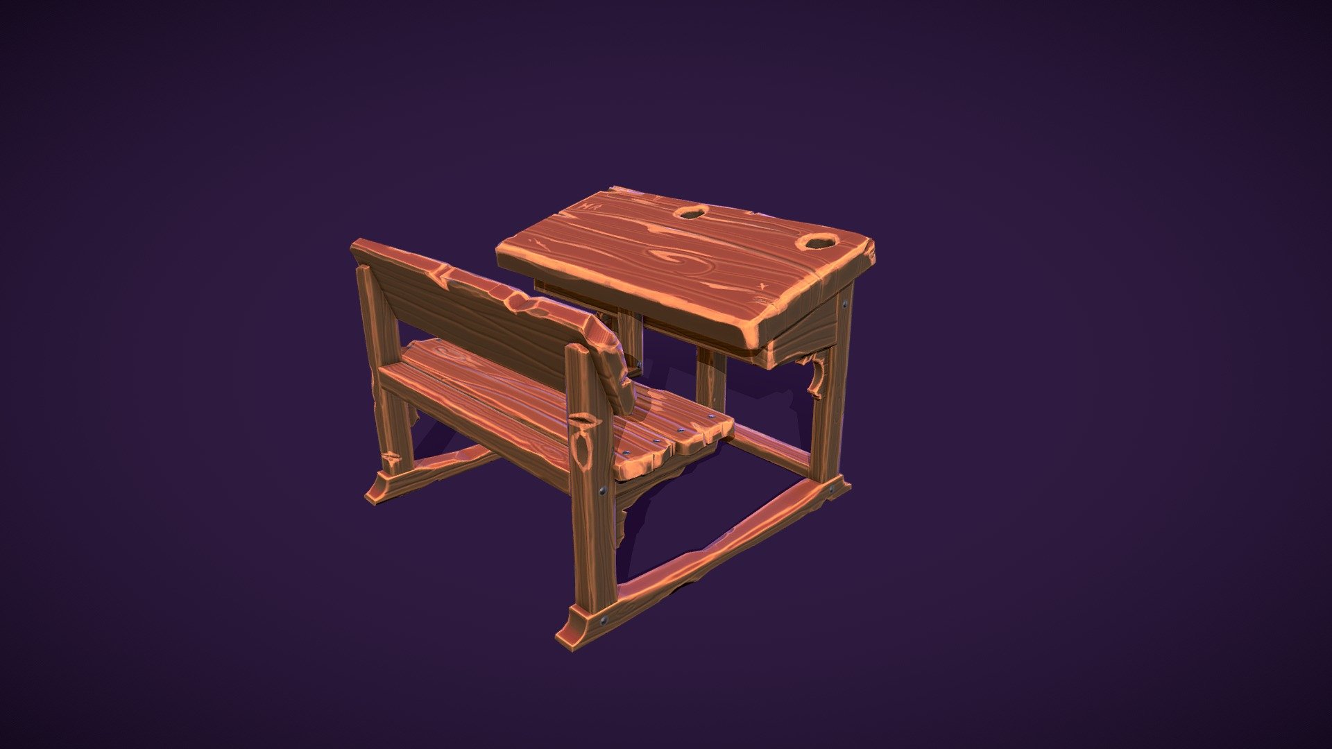 Stylized School Desk - 3D model by Melissa.roe (@M.roe) [1c52625 ...