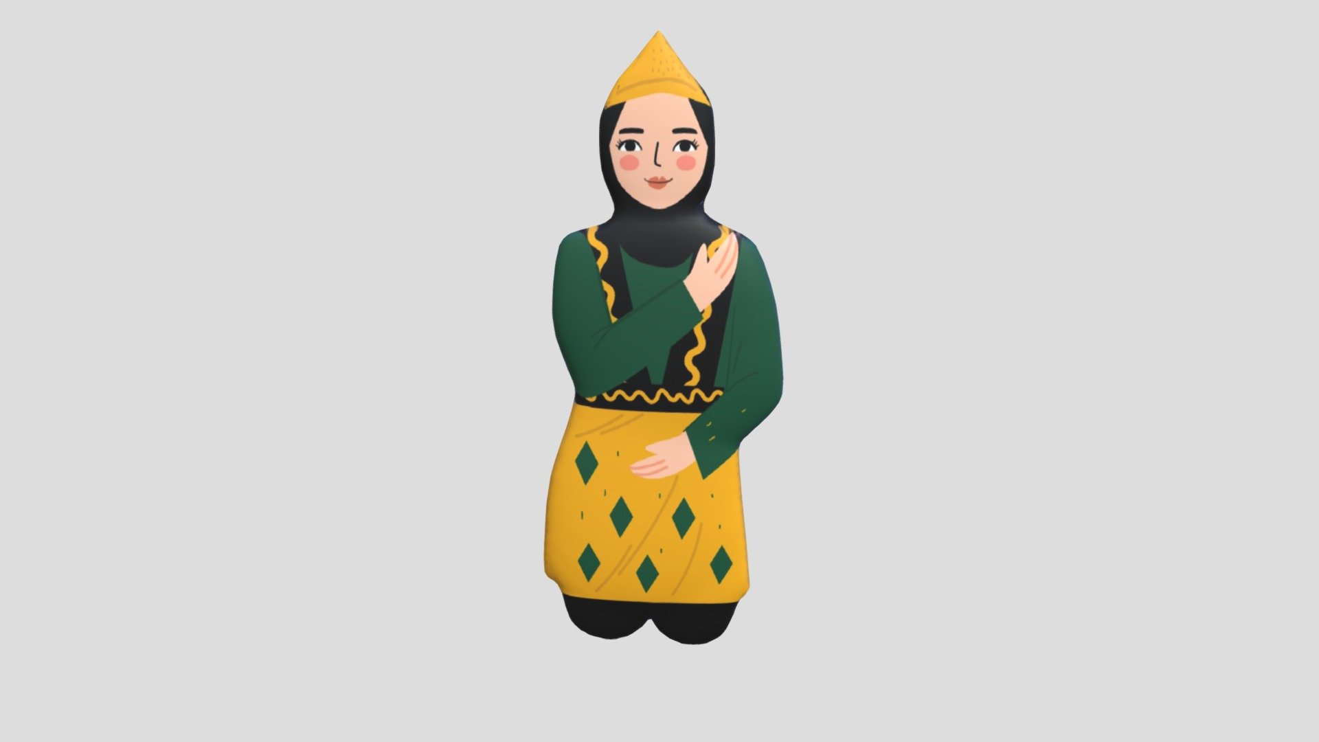 Tari Saman. - 3D model by chairunissa [1c533ae] - Sketchfab