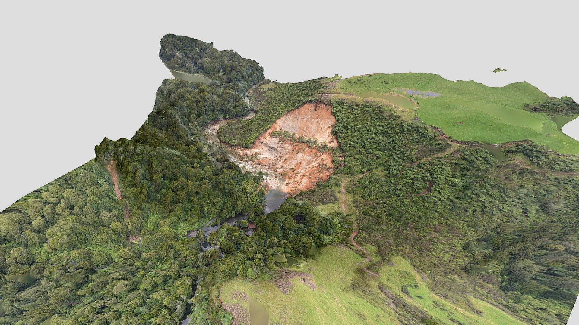 Landslide dam, Kaukaumoutiti Stream - Download Free 3D model by GNS ...