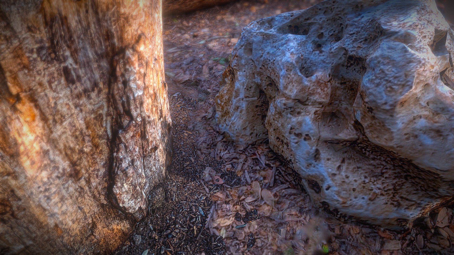 Log, Stump and Rocks - Download Free 3D model by KWARE DESIGN ...